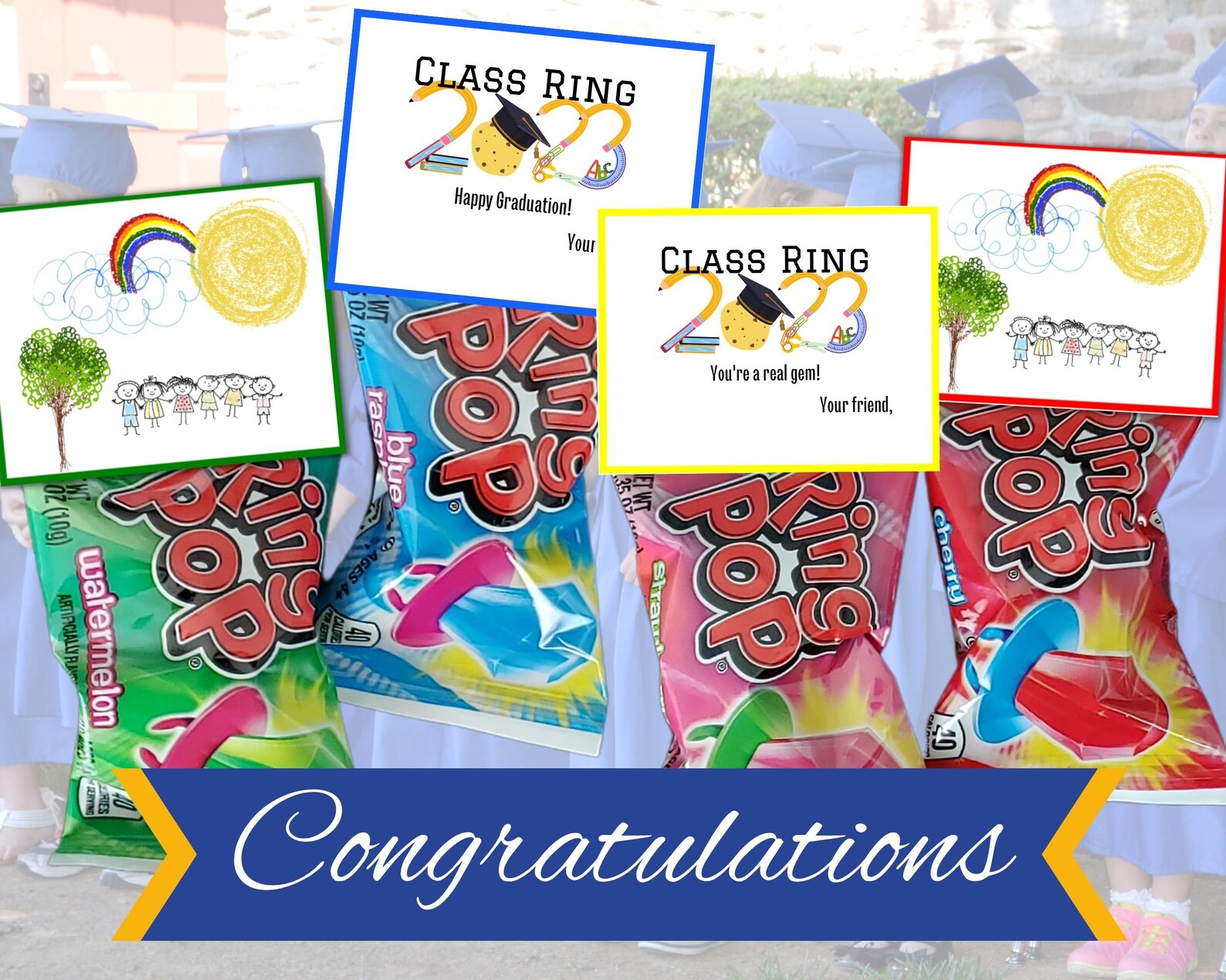 Prek/kindergarten Class Ring Pop Treat Topper DIY Printable - Etsy