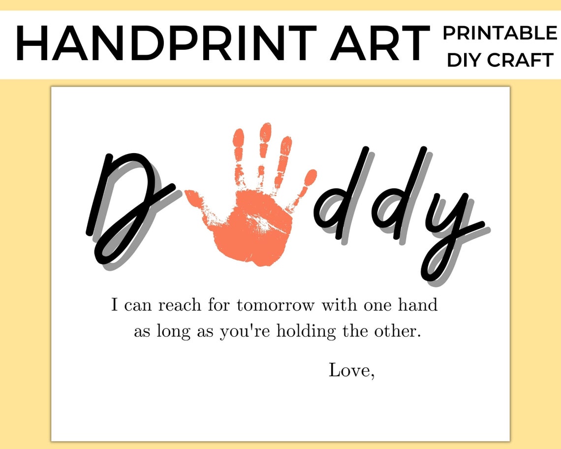 Father's Day Handprint Art Printable DIY Craft Keepsake - Etsy