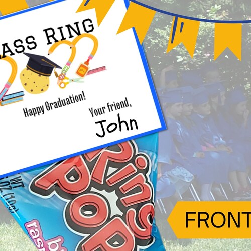 Class Rings Treat Topper Tag. Instant Digital Download Perfect - Etsy