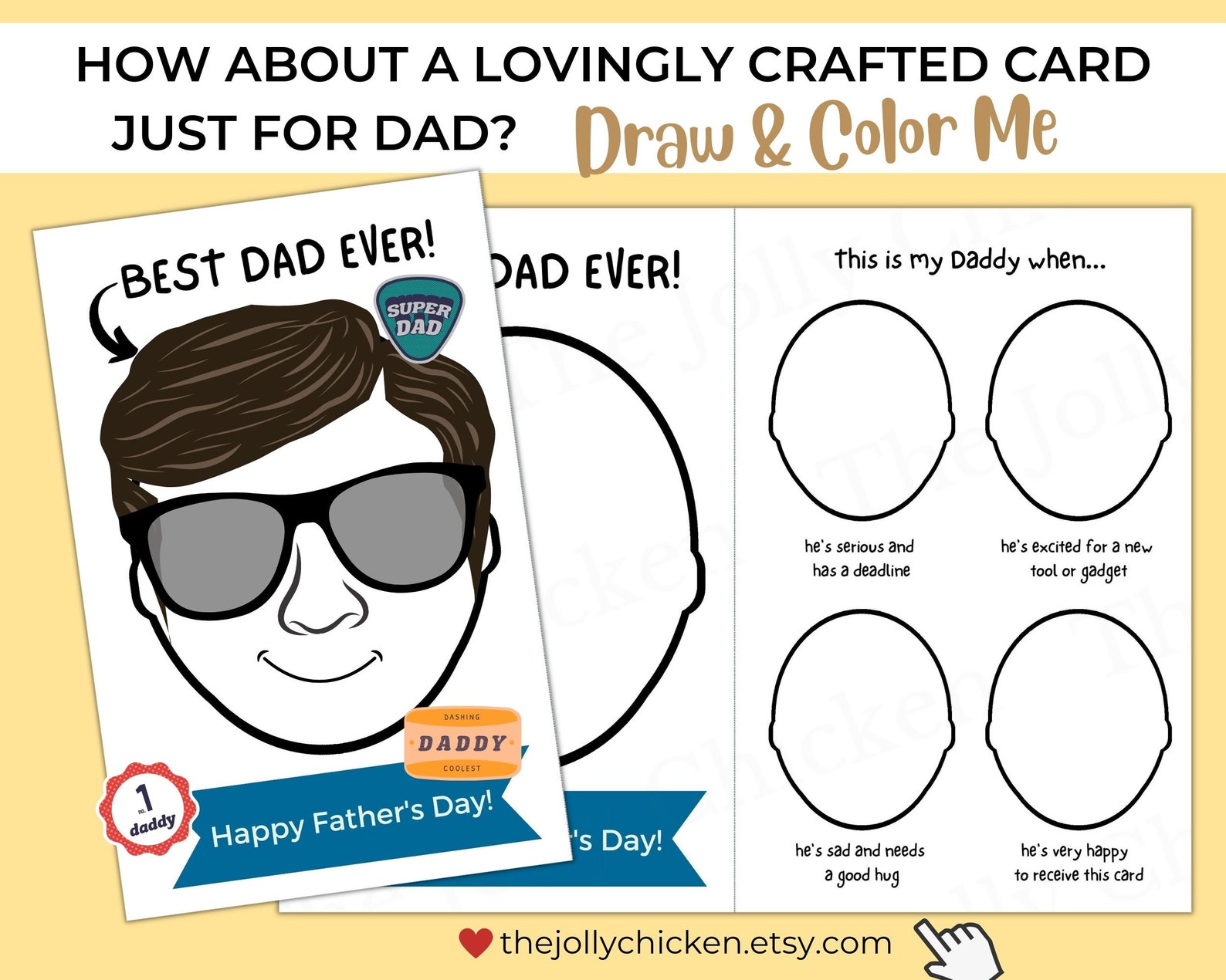 Father's Day Handprint Art Printable DIY Craft Keepsake - Etsy