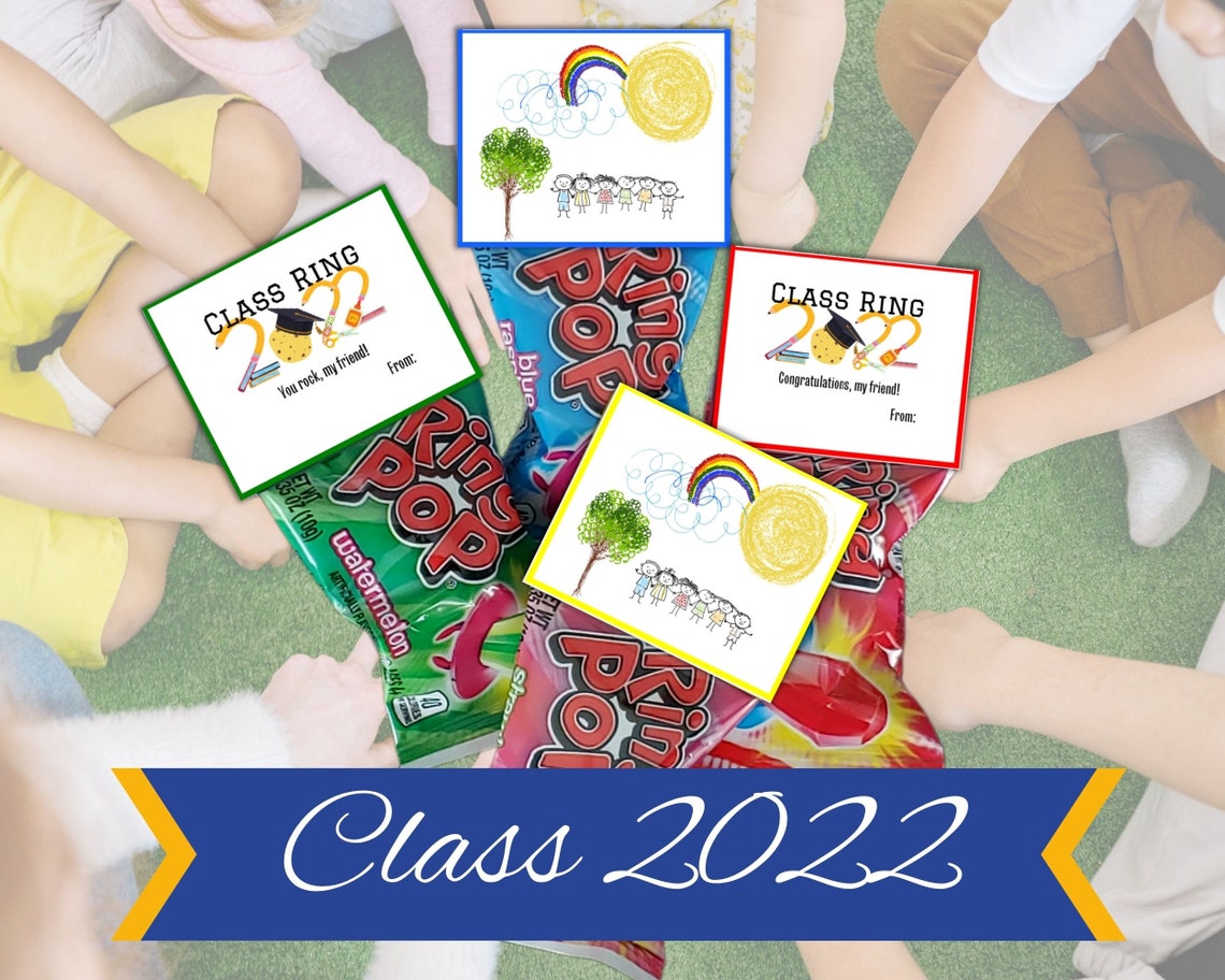 Prek/kindergarten Class Ring Pop Treat Topper DIY Printable - Etsy
