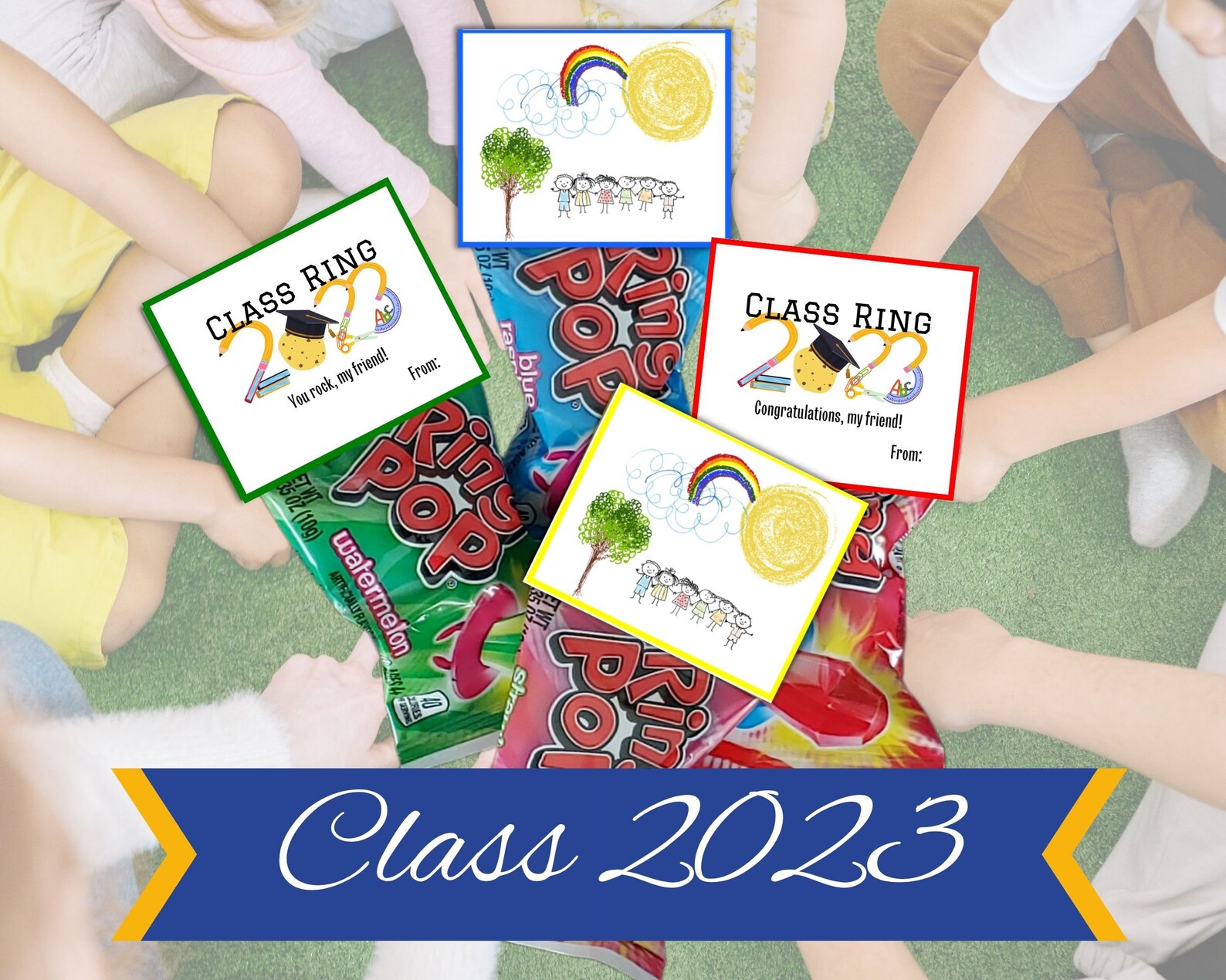 Prek/kindergarten Class Ring Pop Treat Topper DIY Printable - Etsy