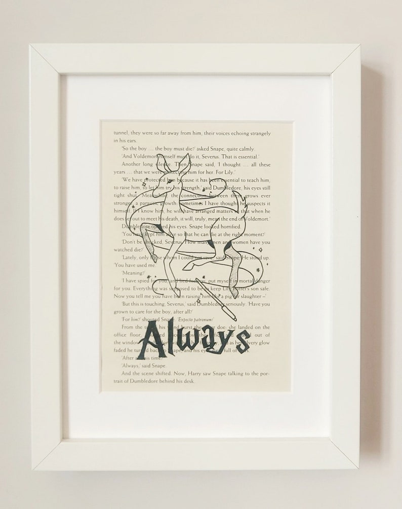 Bespoke Hand-drawn Harry Potter Inspired Book Page Art - Etsy