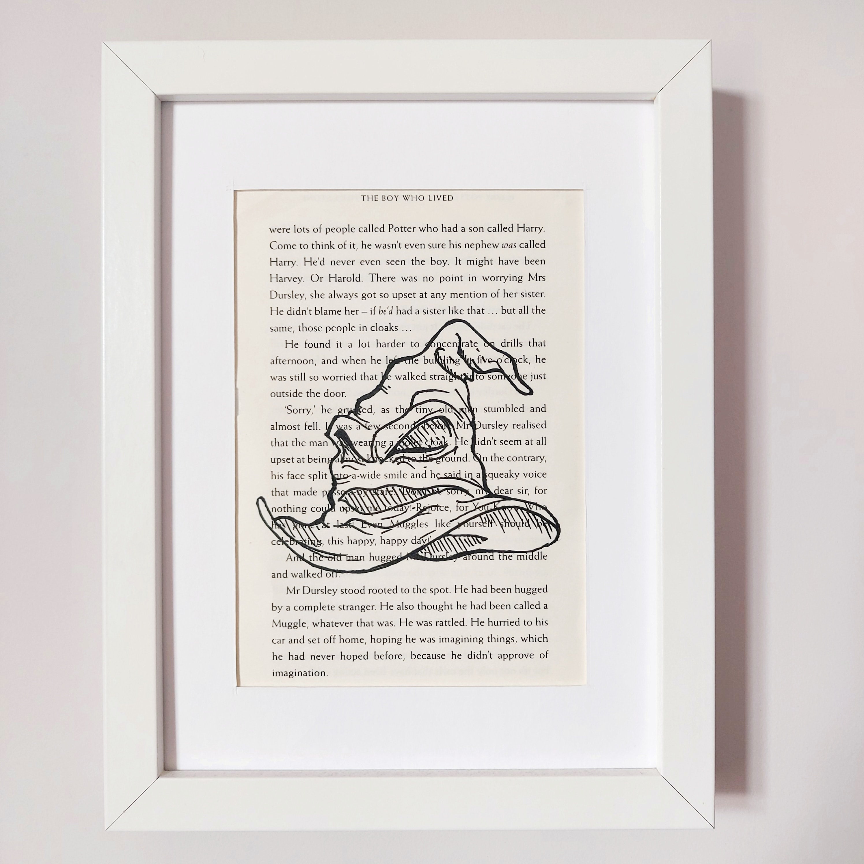 Bespoke Hand-drawn Harry Potter Inspired Book Page Art - Etsy