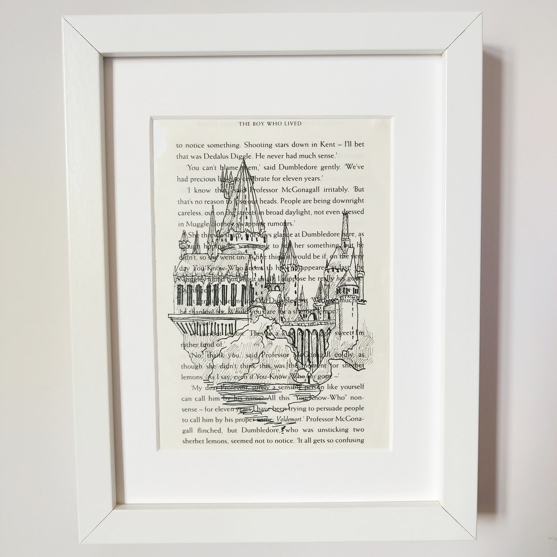 Bespoke Hand-drawn Harry Potter Inspired Book Page Art - Etsy