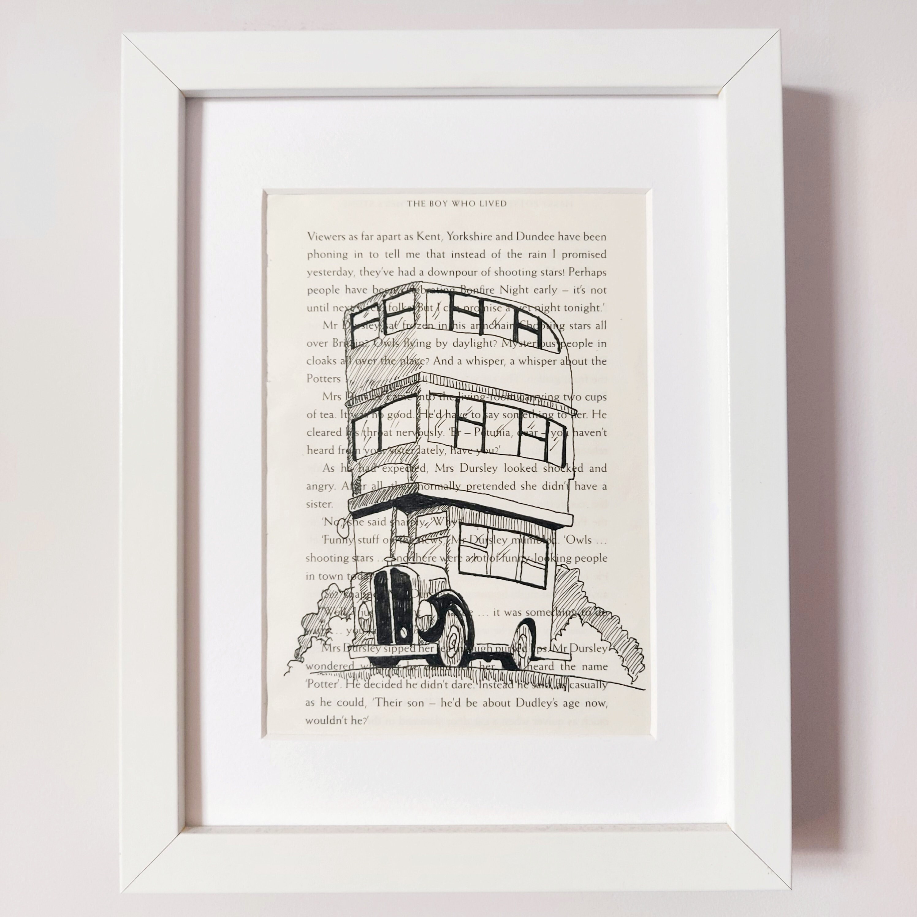 Bespoke Hand-drawn Harry Potter Inspired Book Page Art - Etsy