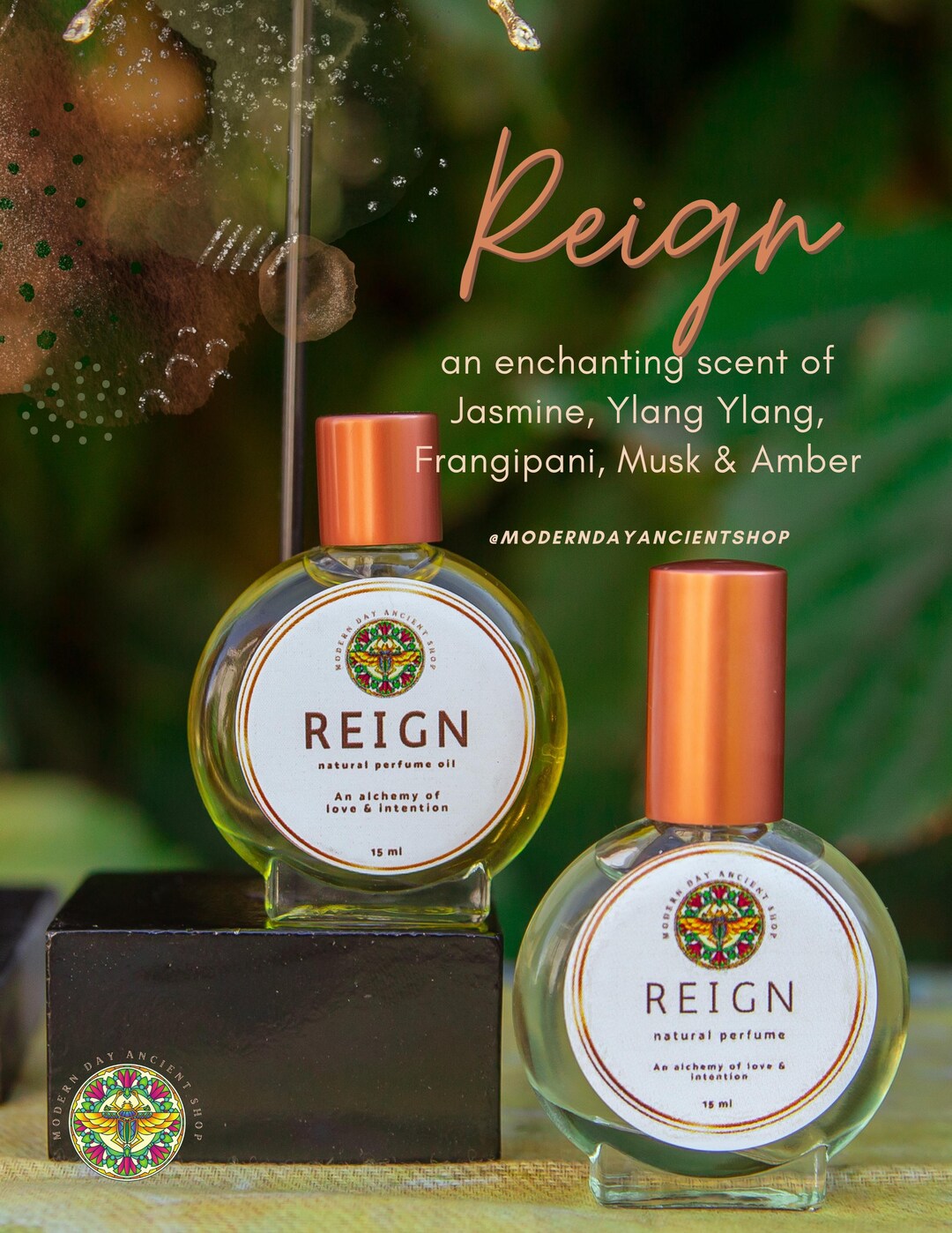 Sweet Amber & Floral Perfume Oil | Reign | Long-lasting Fragrance 15ml ...