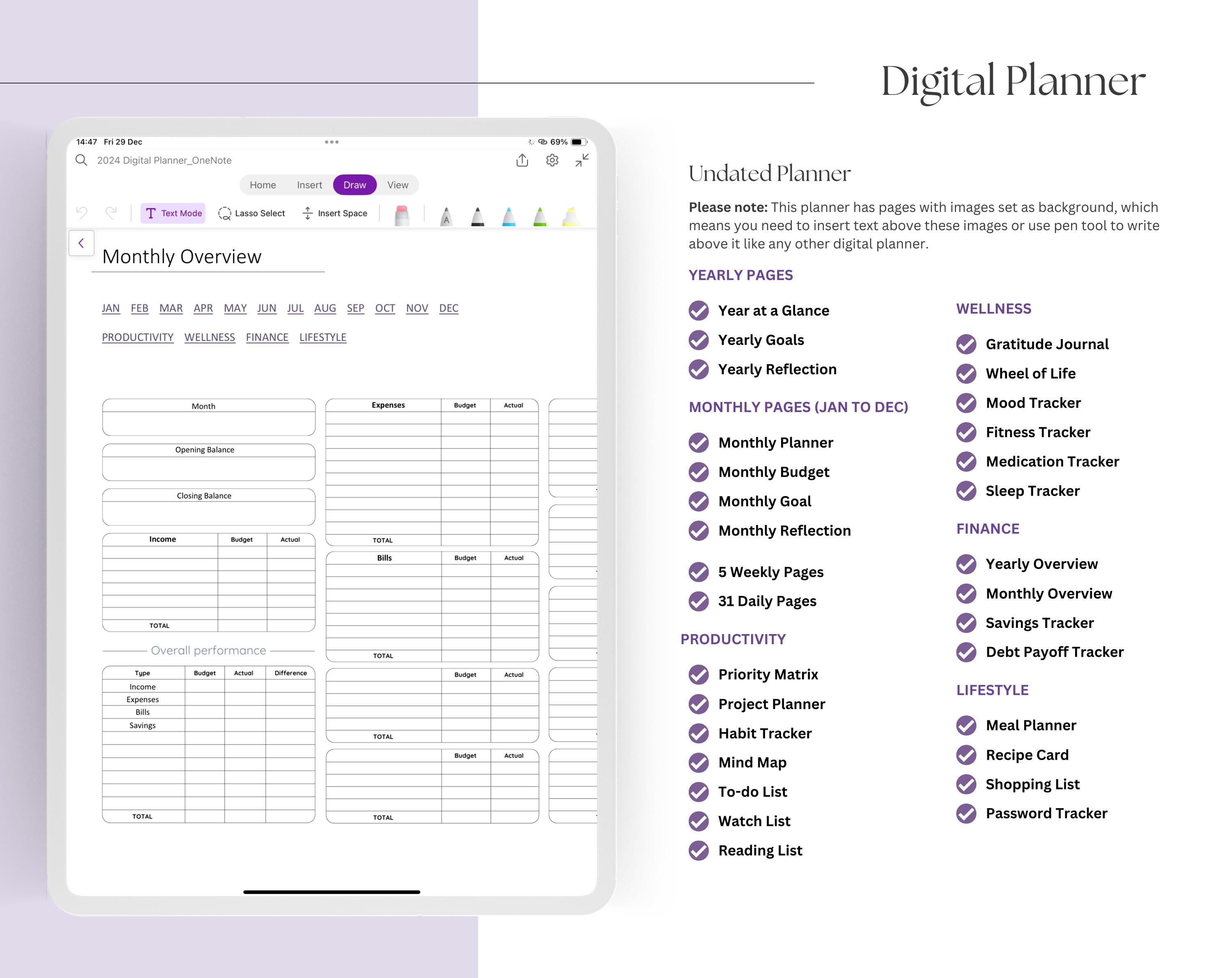 Onenote All-in-one Planner Bundle, Project Planner, 2025, Undated ...