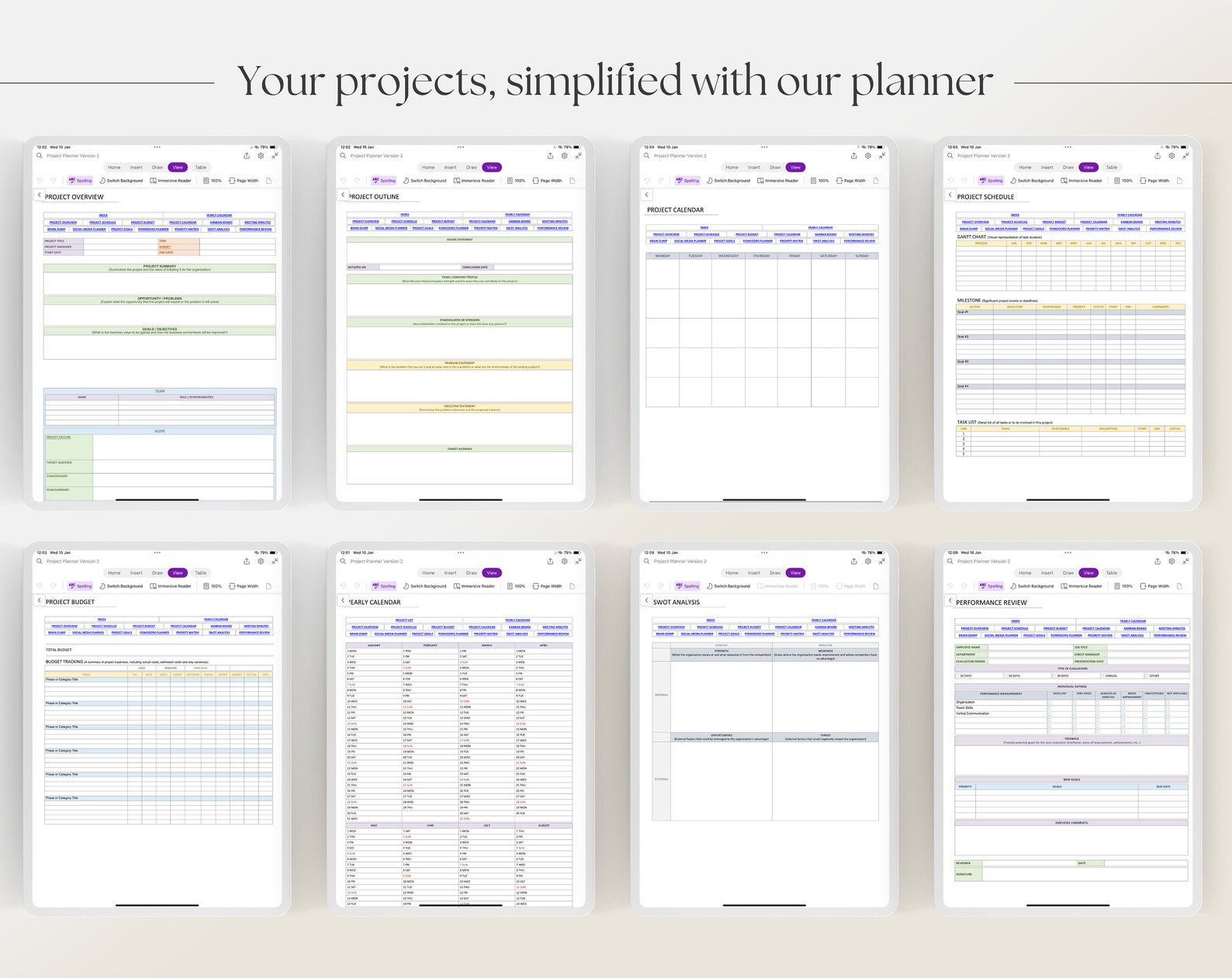 Onenote All-in-one Planner Bundle, Project Planner, 2024 Undated ...