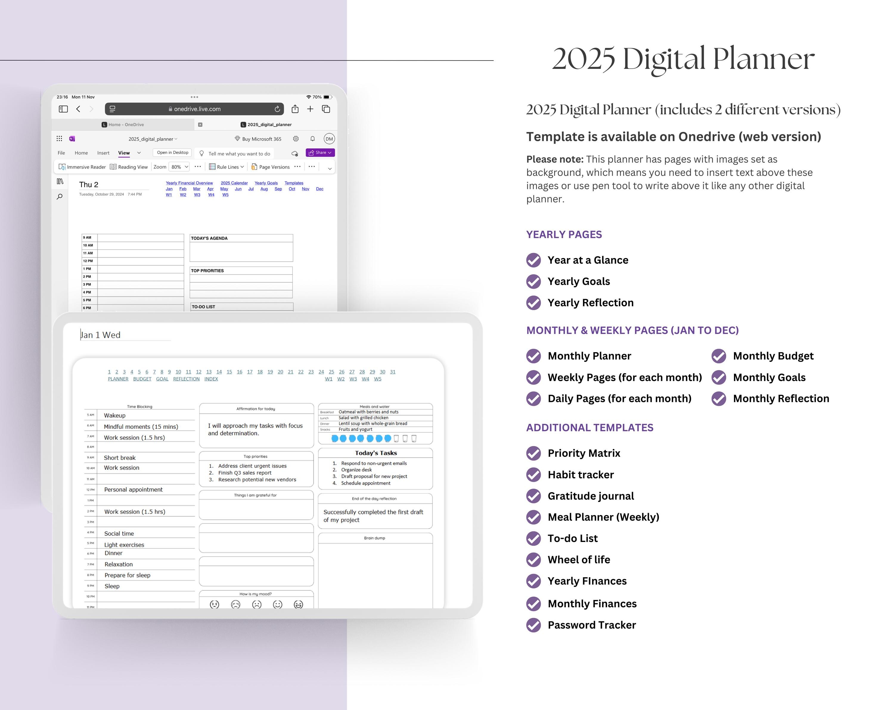 Onenote All-in-one Planner Bundle, Project Planner, 2025, Undated ...