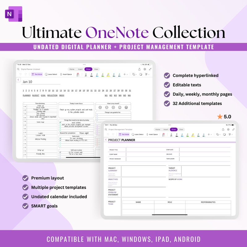 Onenote Template - Etsy