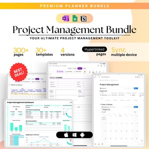 Project Management Bundle, Gantt Chart, Project Milestone, SMART Goals ...