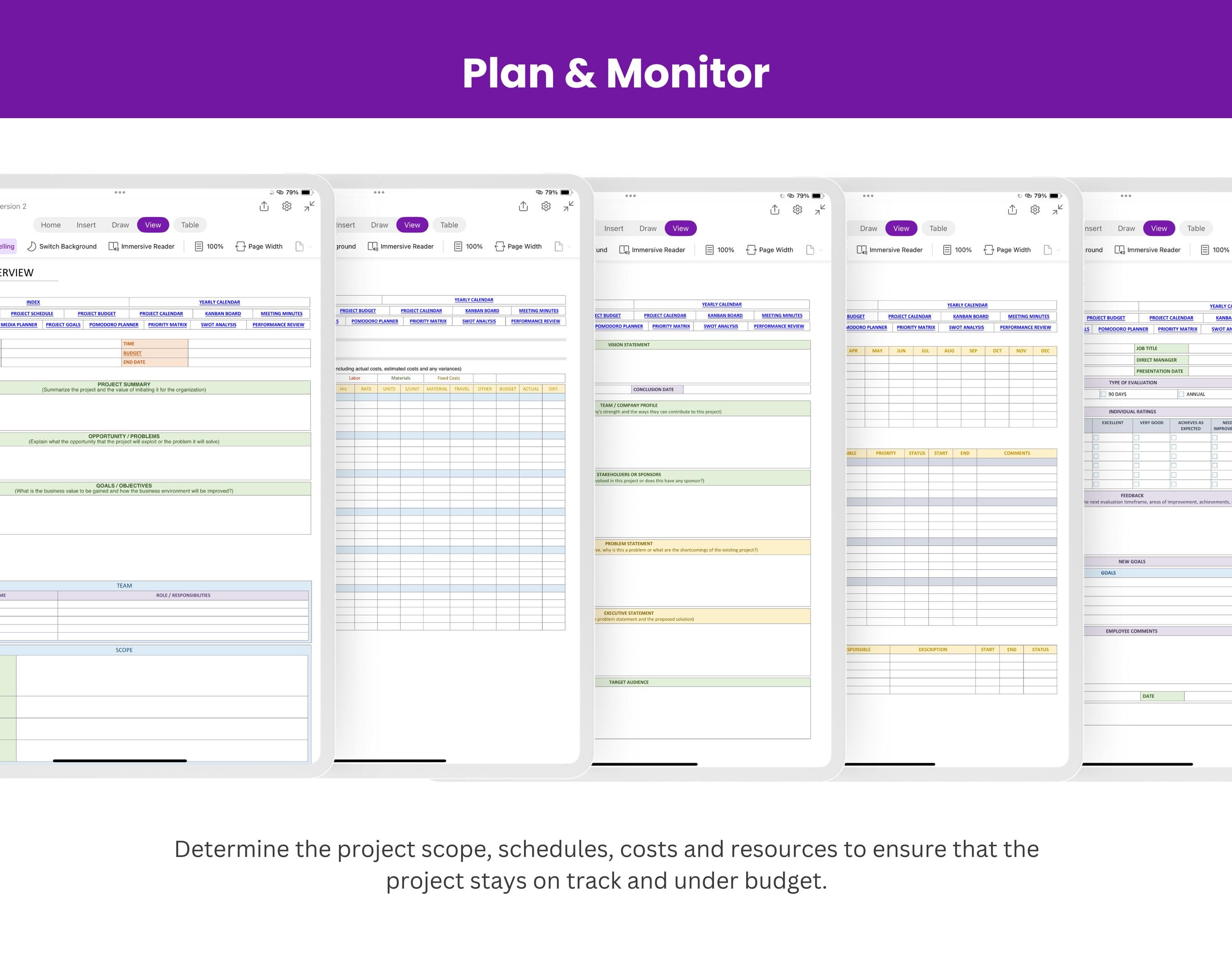 Project Management Template, Gantt Chart, Project Milestone, SMART ...
