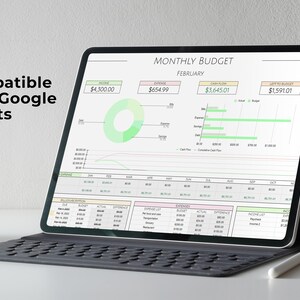 Monthly Budget Spreadsheet, Google Sheets Budget Template, Digital ...