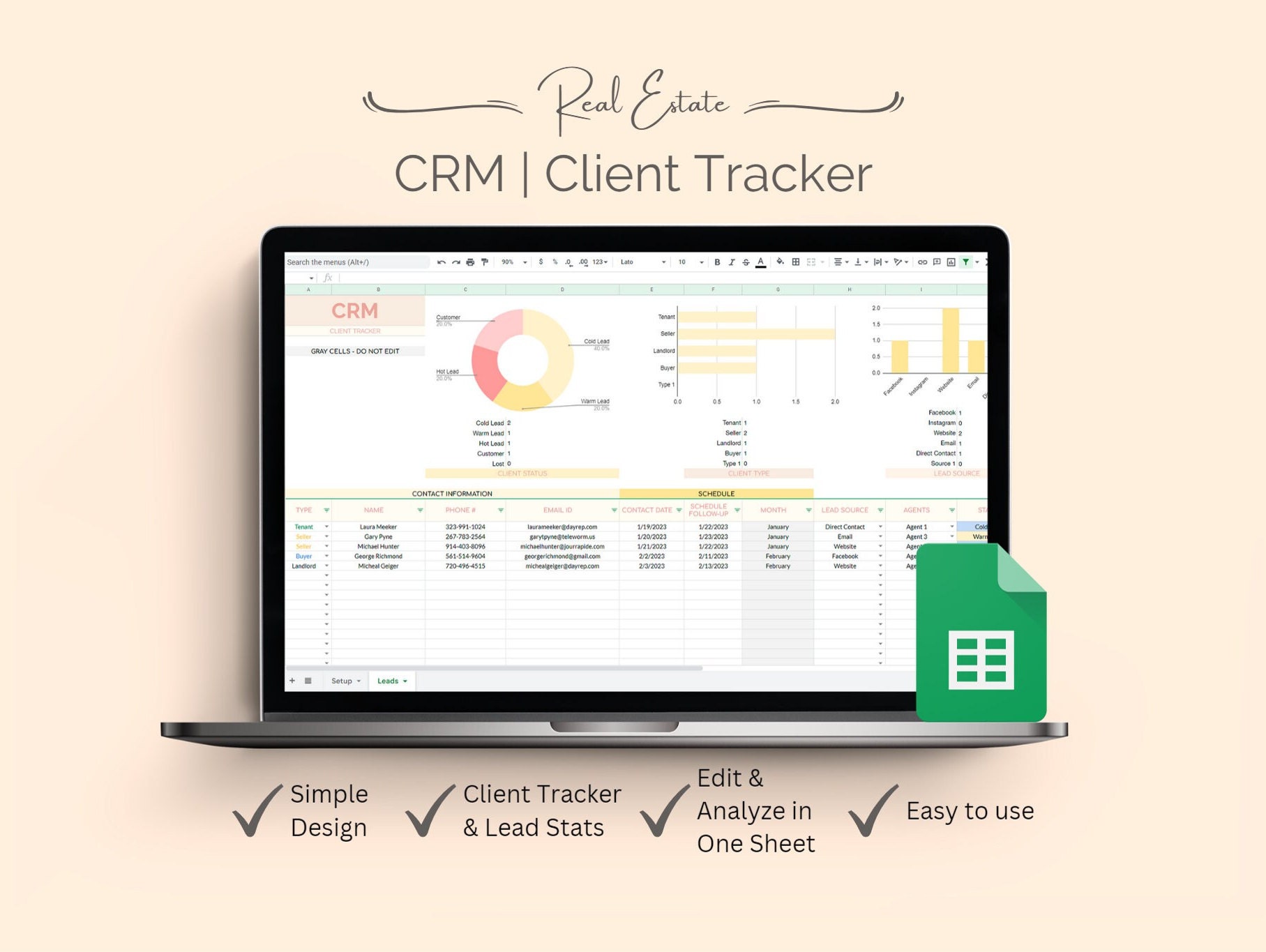 Real Estate CRM Client Management Client List Small Business Owner ...
