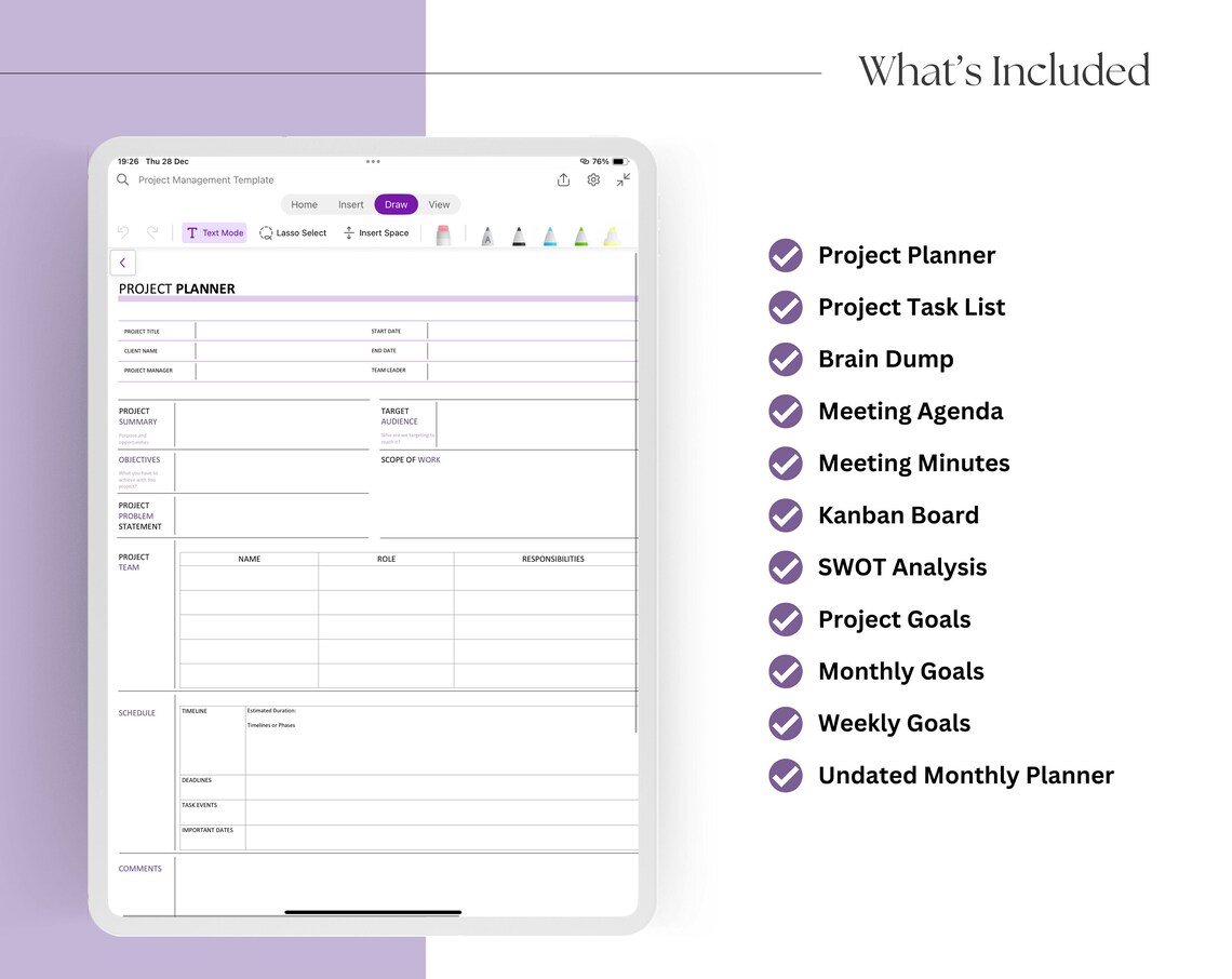 Ultimate Onenote Collection, Project Planner, Digital Planner Undated ...