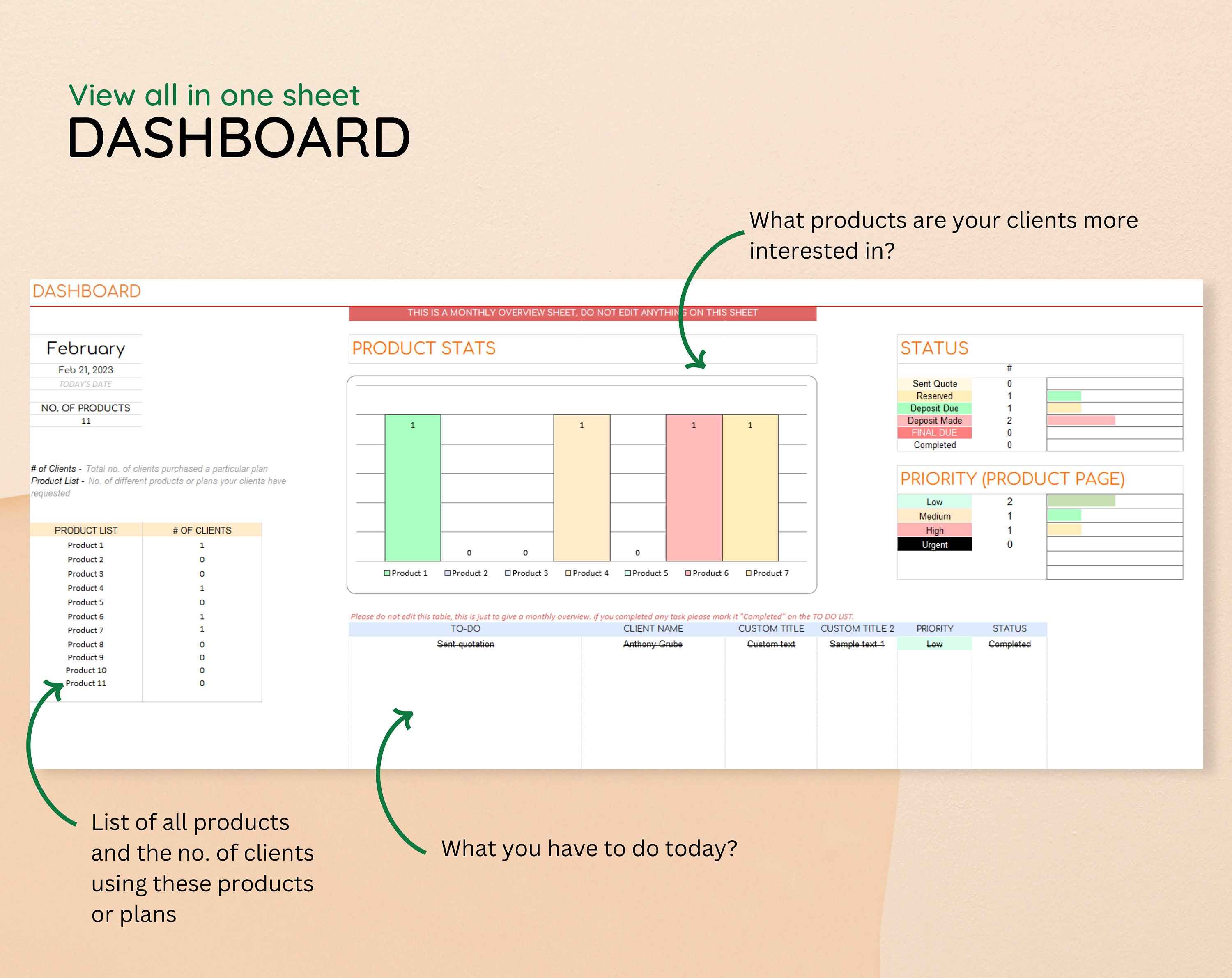 Client Tracker Excel Sheet, CRM Template, Client Database Spreadsheet ...
