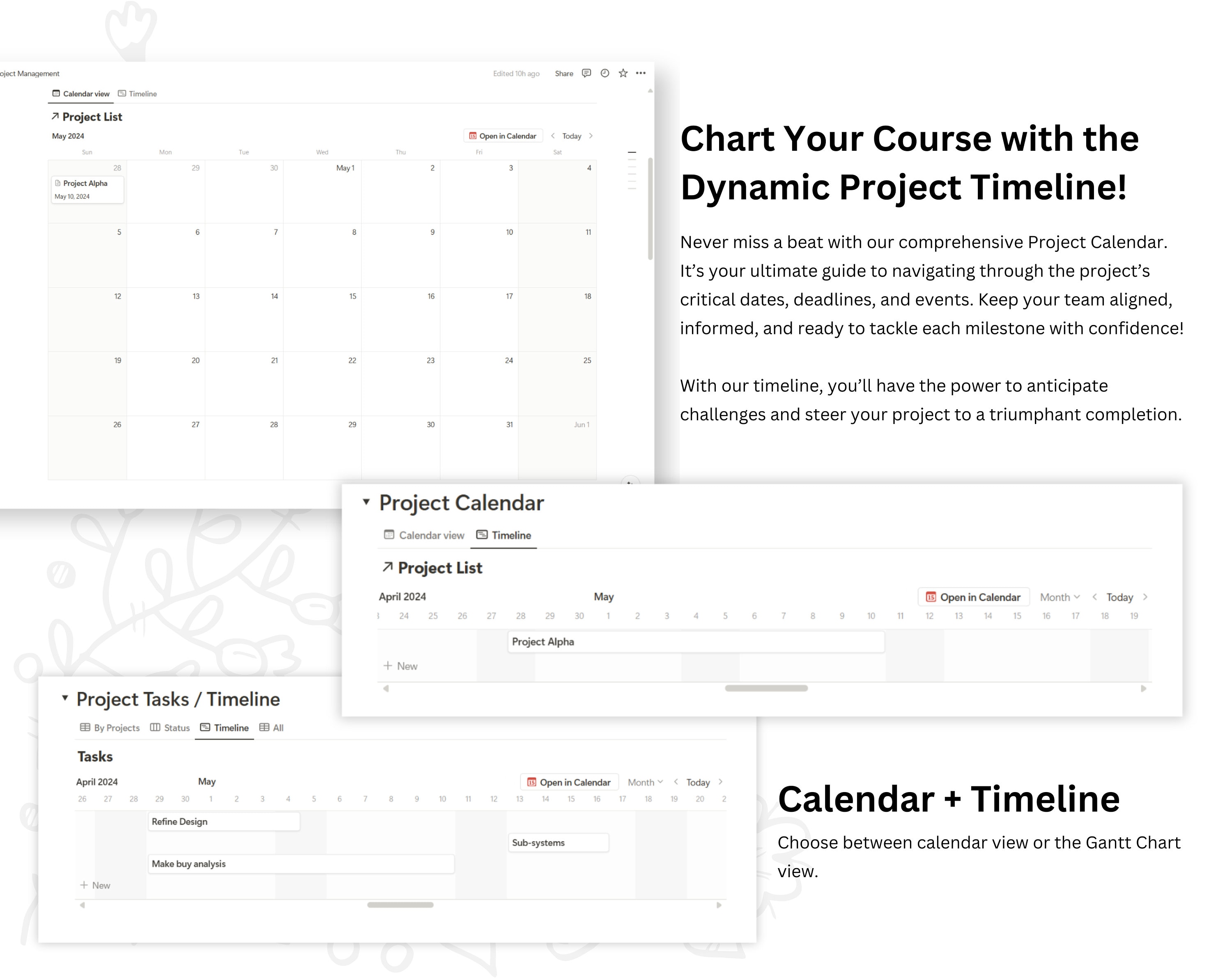 Project Management Template - Notion Template, Gantt Chart, Project ...