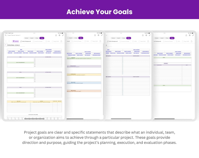 Project Management Template, Gantt Chart, Project Milestone, SMART ...
