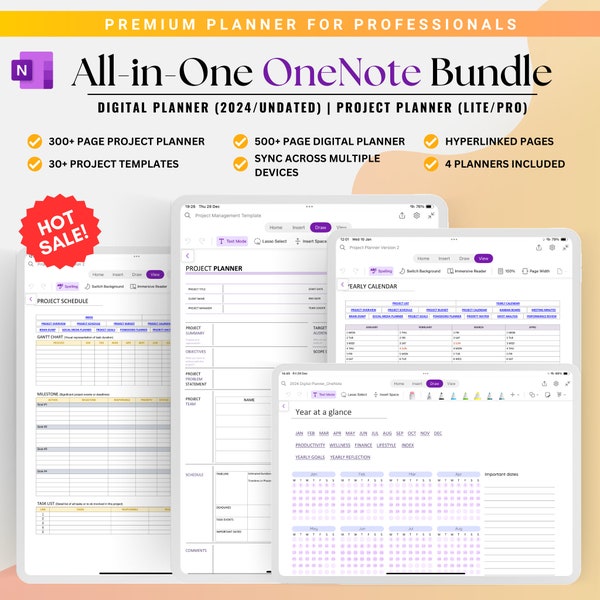 One Note Professional Project Management - Etsy