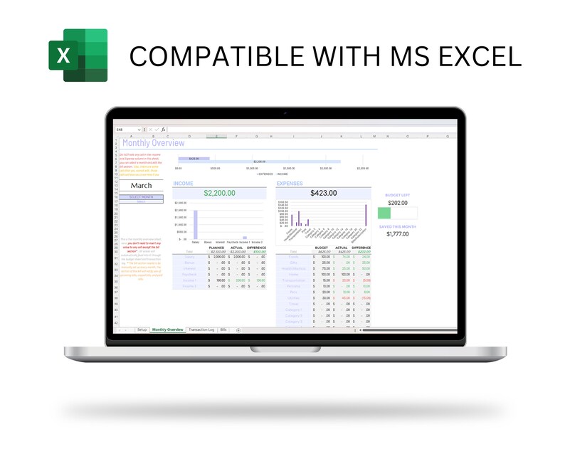 Income and Expense Tracker Excel, Budget Planner, Expense Spreadsheet ...