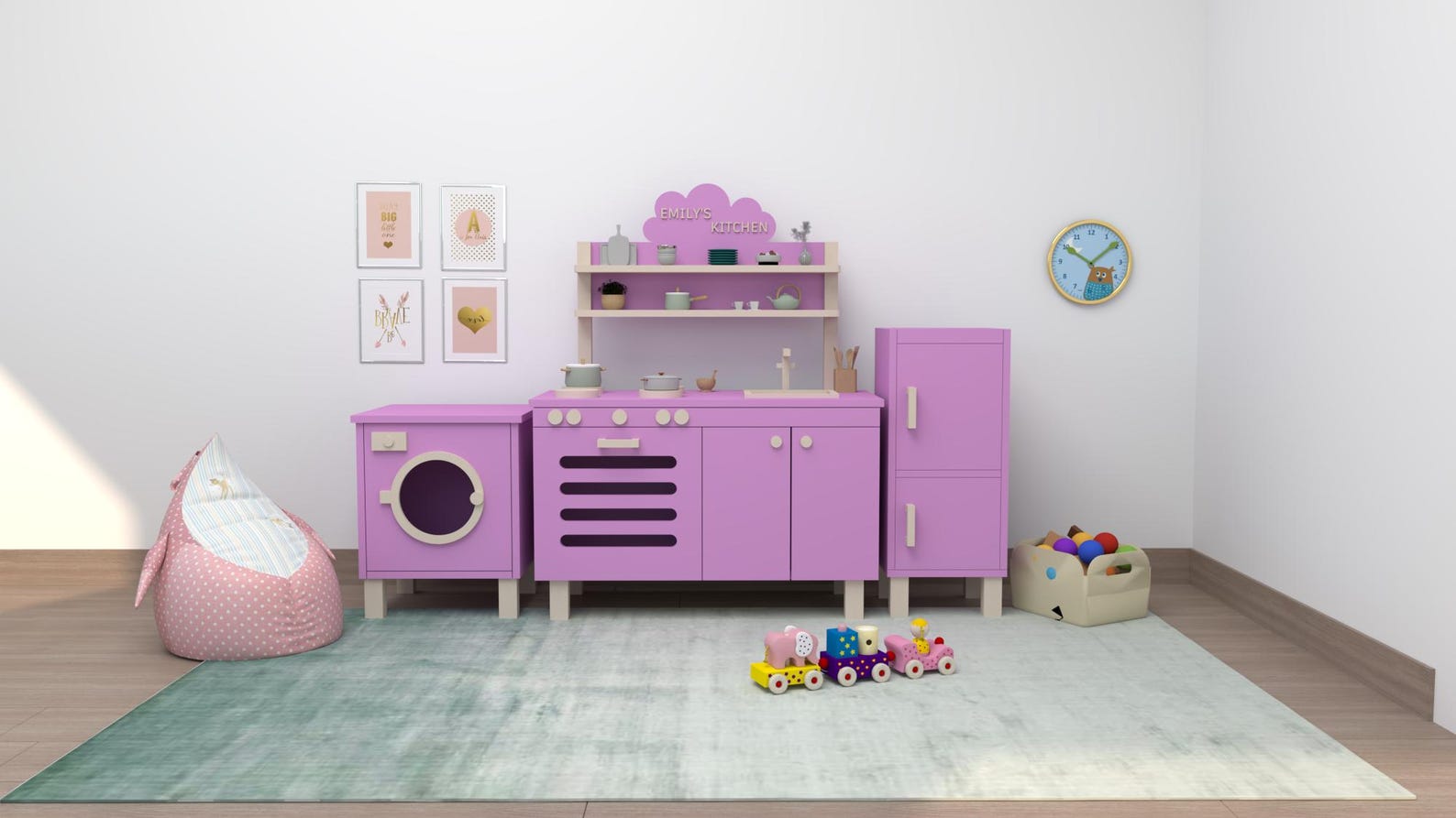 Luxury Wooden Play Kitchen | Handmade Kids Kitchen Set | Personalized ...