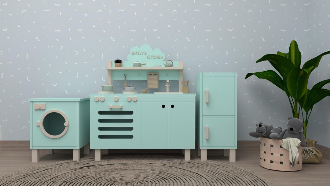 Luxury Wooden Play Kitchen Set for Kids – Realistic Design, Eco ...