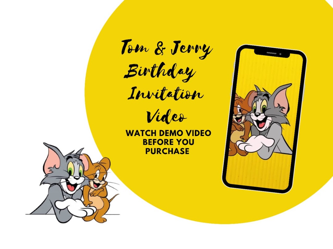 Digital Birthday Party Invitation Tom and Jerryeditable - Etsy