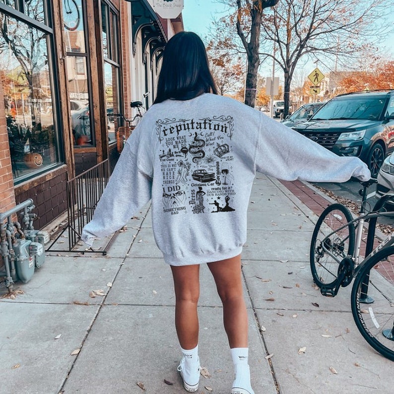 The Eras Tour Word on Back Sweatshirt, Reputation Tracklist Crewneck ...