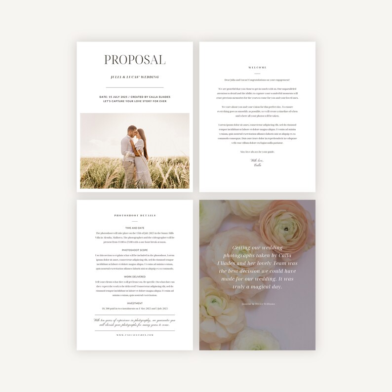 Minimal Photographer Proposal Template I Photography Proposal Canva I ...