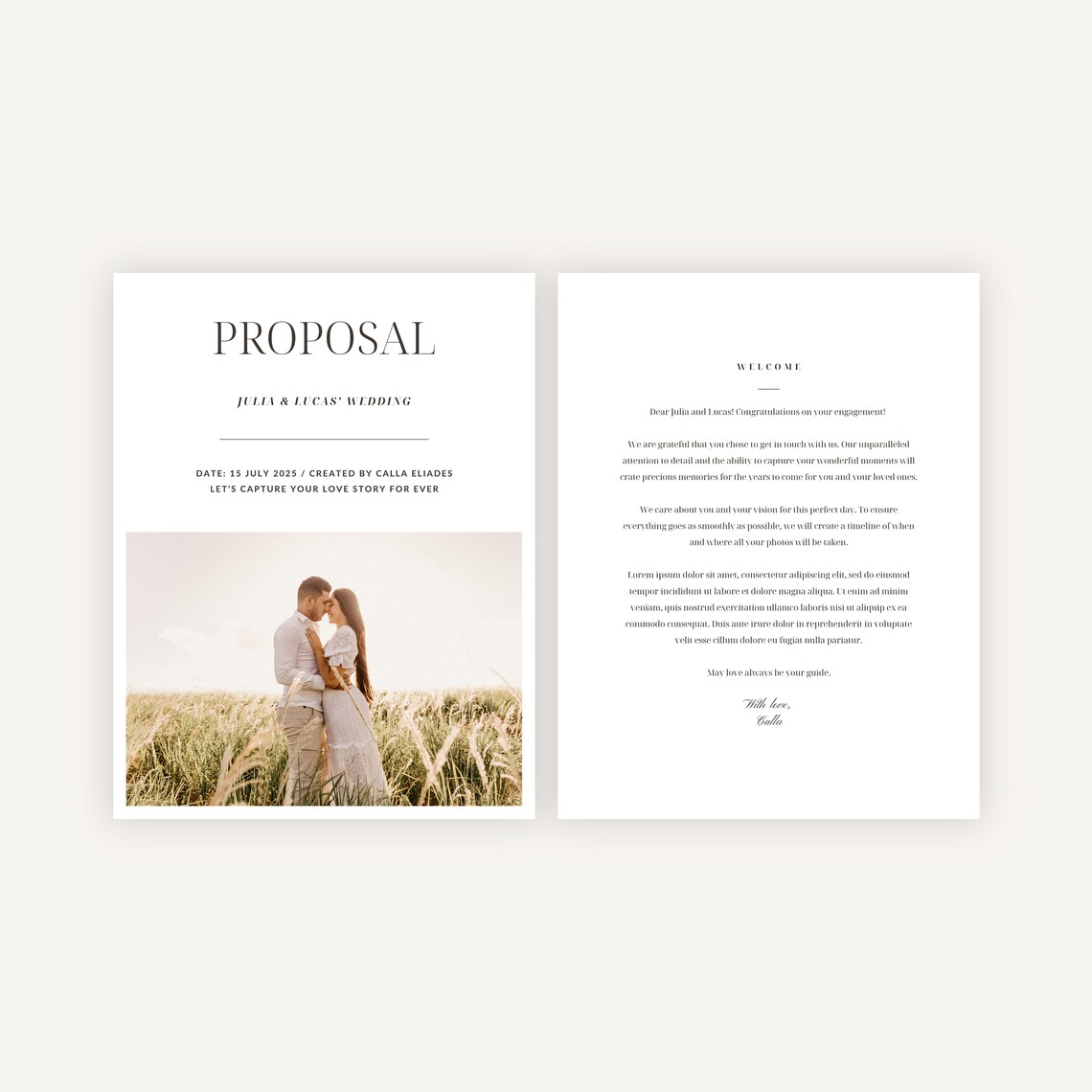 Minimal Photographer Proposal Template I Photography Proposal Canva I ...