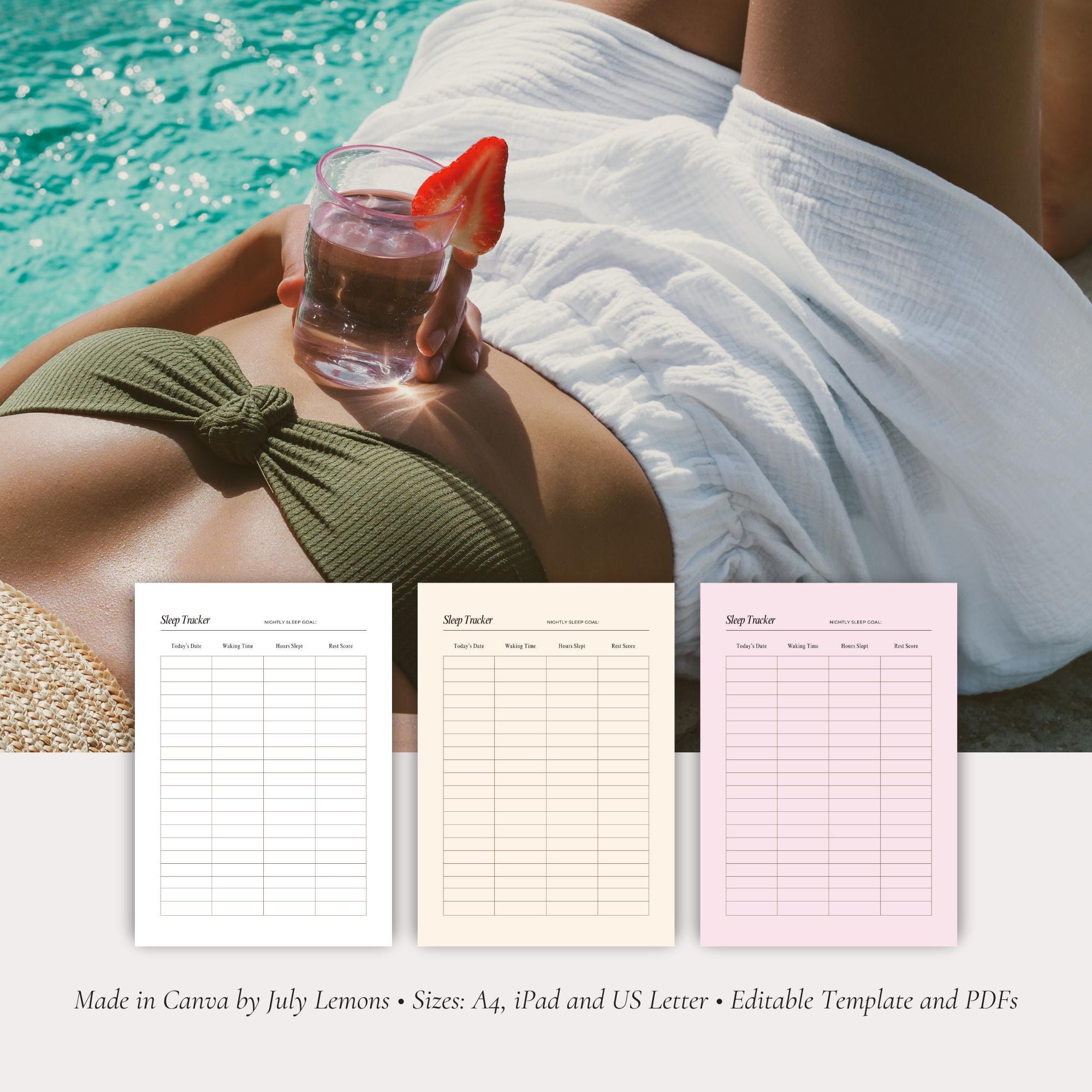 Sleep Tracker Template Fillable Template Sleep Tracker Printable, Sleep ...