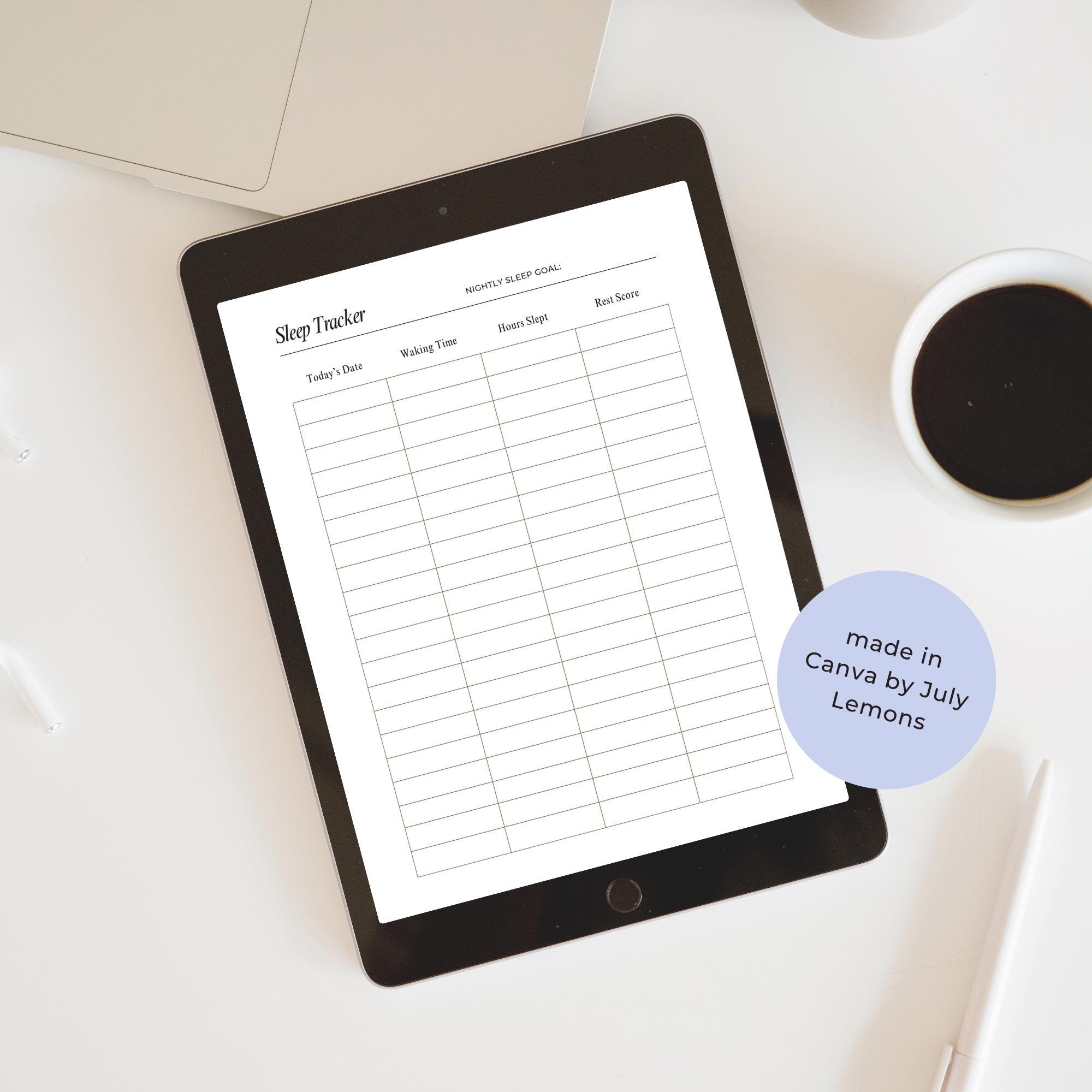 Sleep Tracker Template Fillable Template Sleep Tracker Printable, Sleep ...