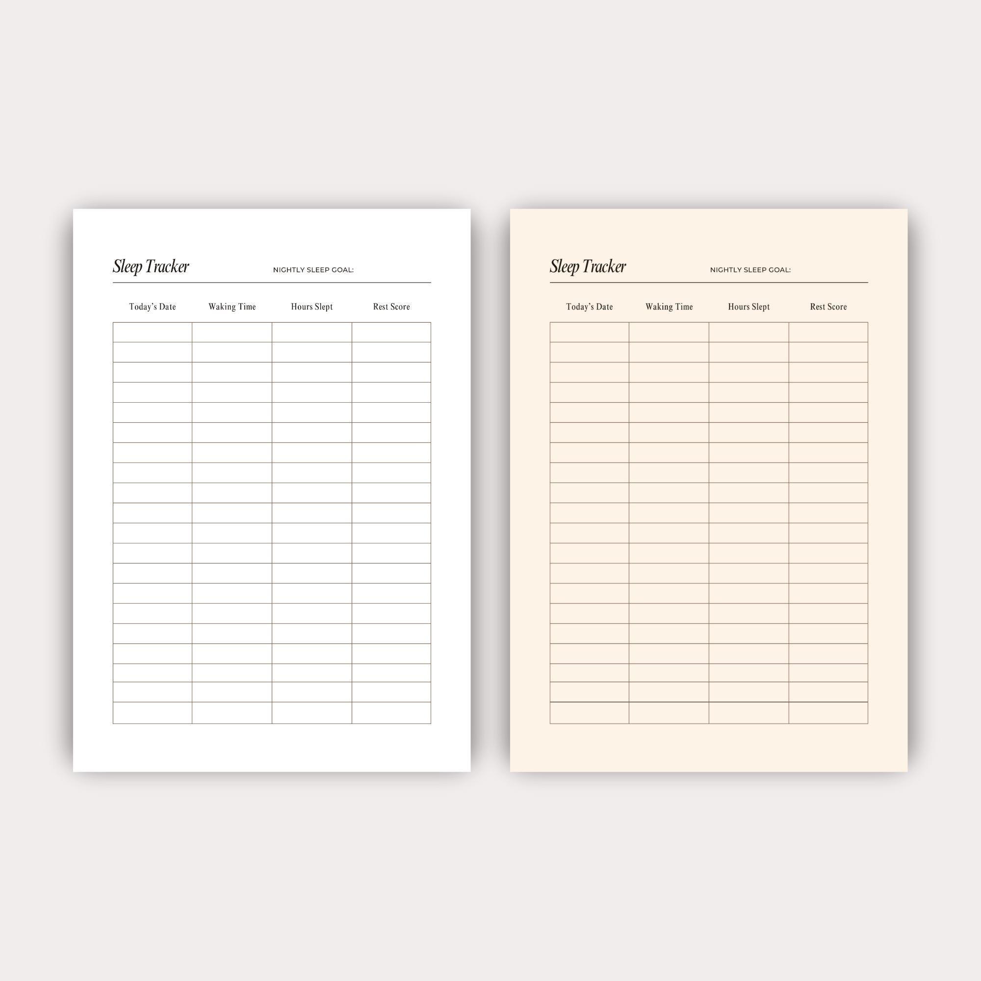 Sleep Tracker Template Fillable Template Sleep Tracker Printable, Sleep ...