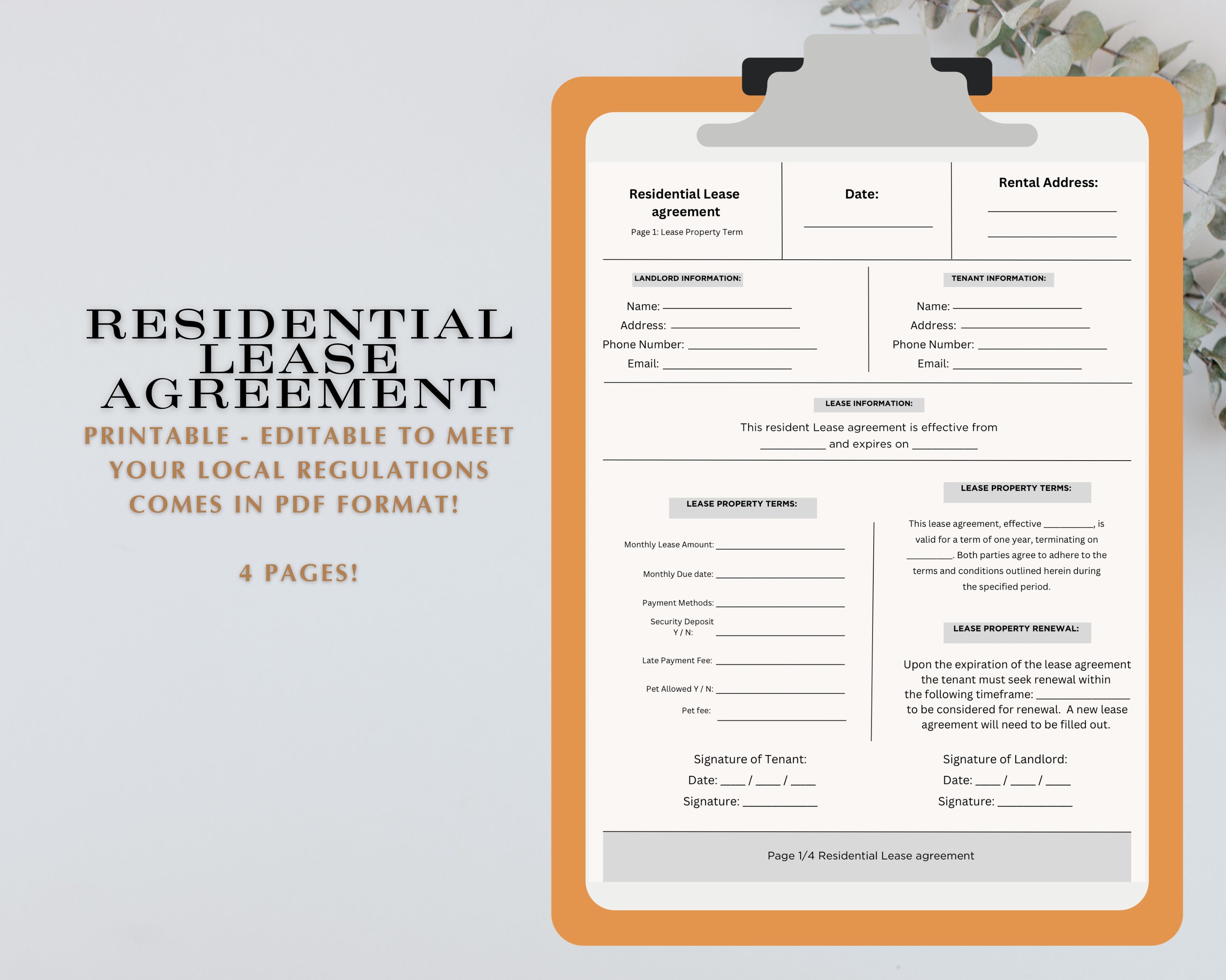 Comprehensive Rental Agreement PDF - Secure Your Lease With Confidence ...