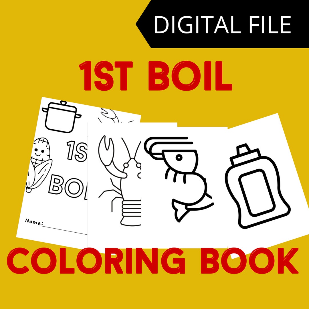 Crawfish Boil Birthday Coloring Book | 1st Birthday Party (digital File ...