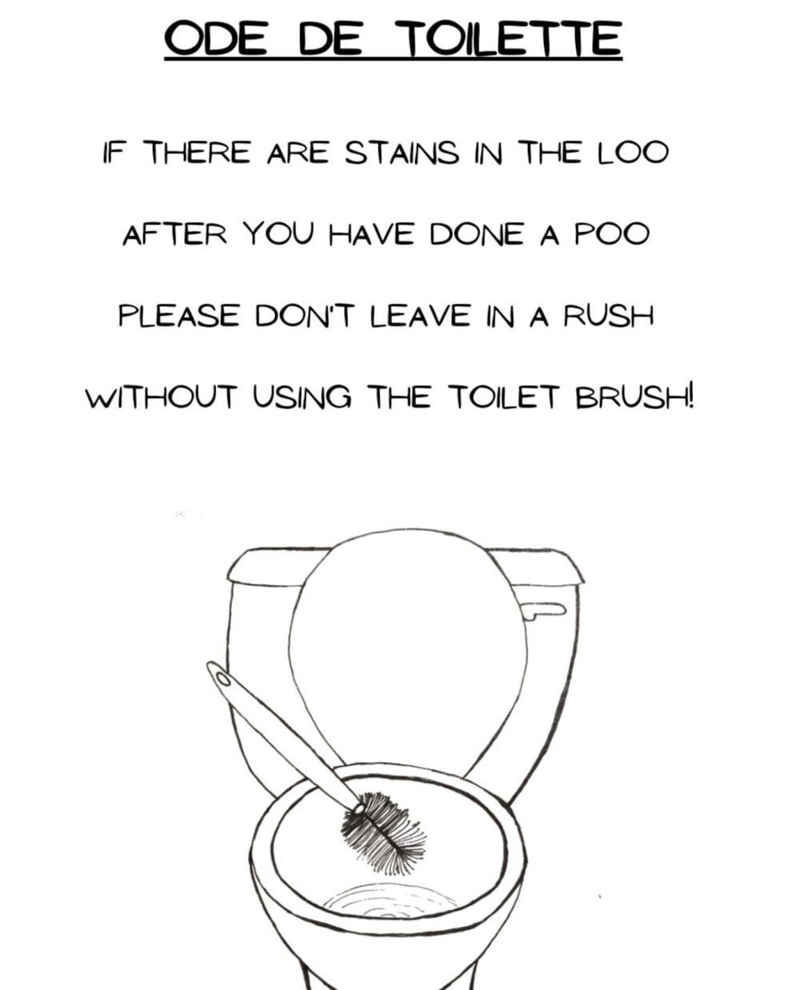 ODE DE TOILETTE | Toilet | Pdf | Printable - Etsy UK
