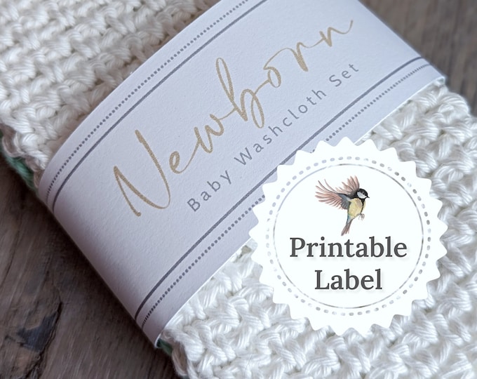Baby Washcloth Labels - Digital Download - Printable - Crochet - Knit ...