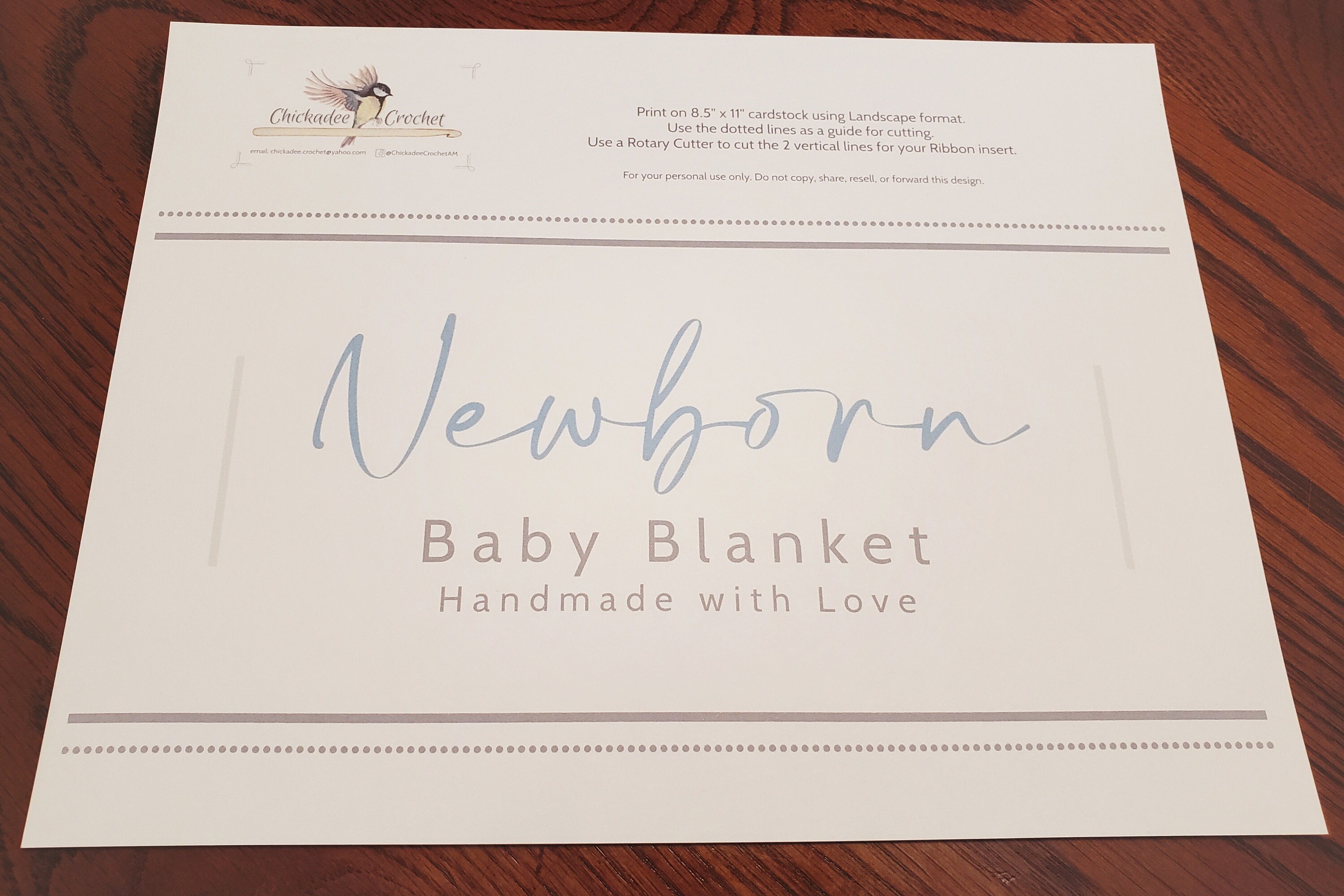 Newborn Baby Blanket Label - Printable - Digital Download - Crochet ...