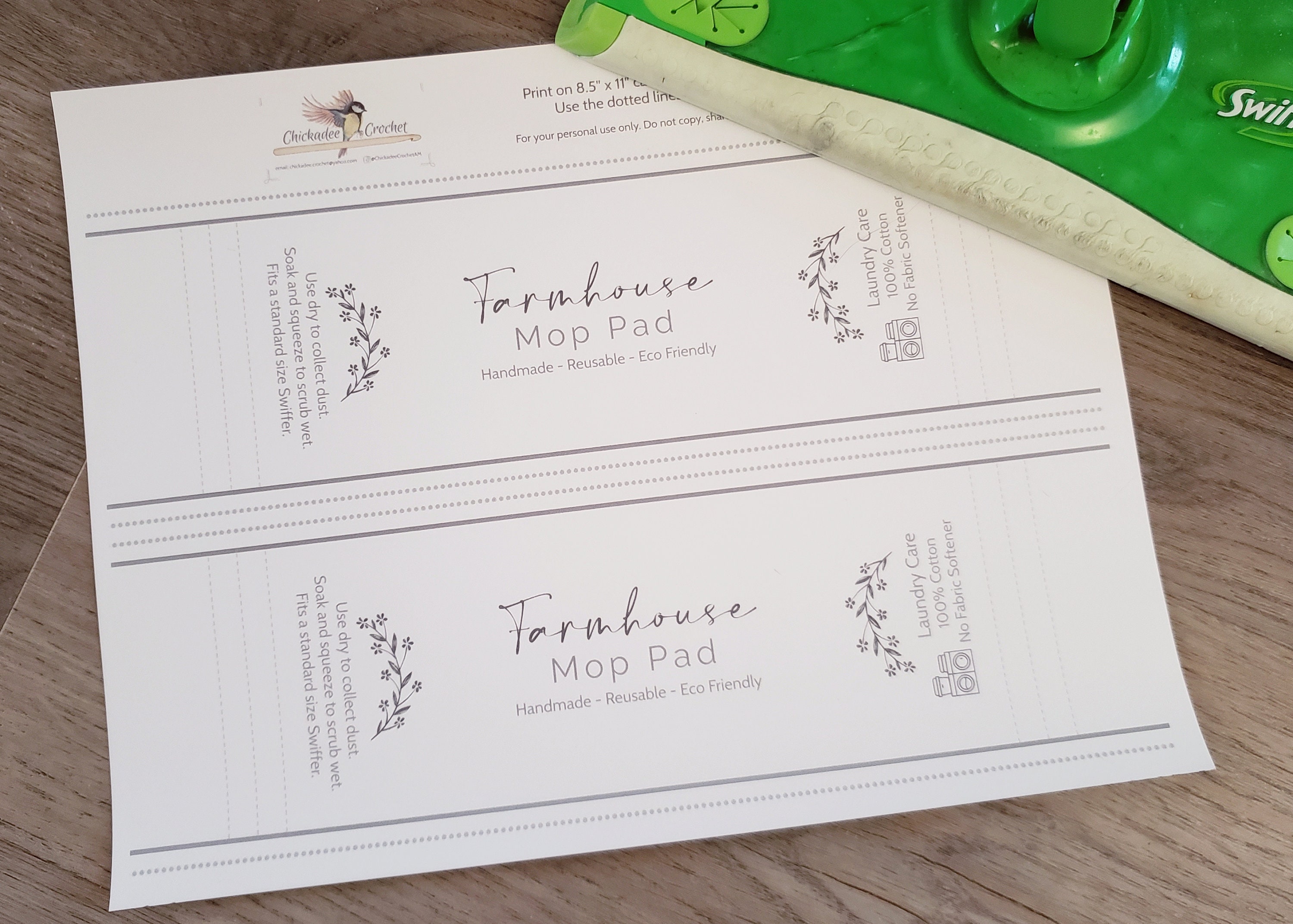 Bauernhaus Mop Pad Label - Printable - Digital Download - häkeln ...
