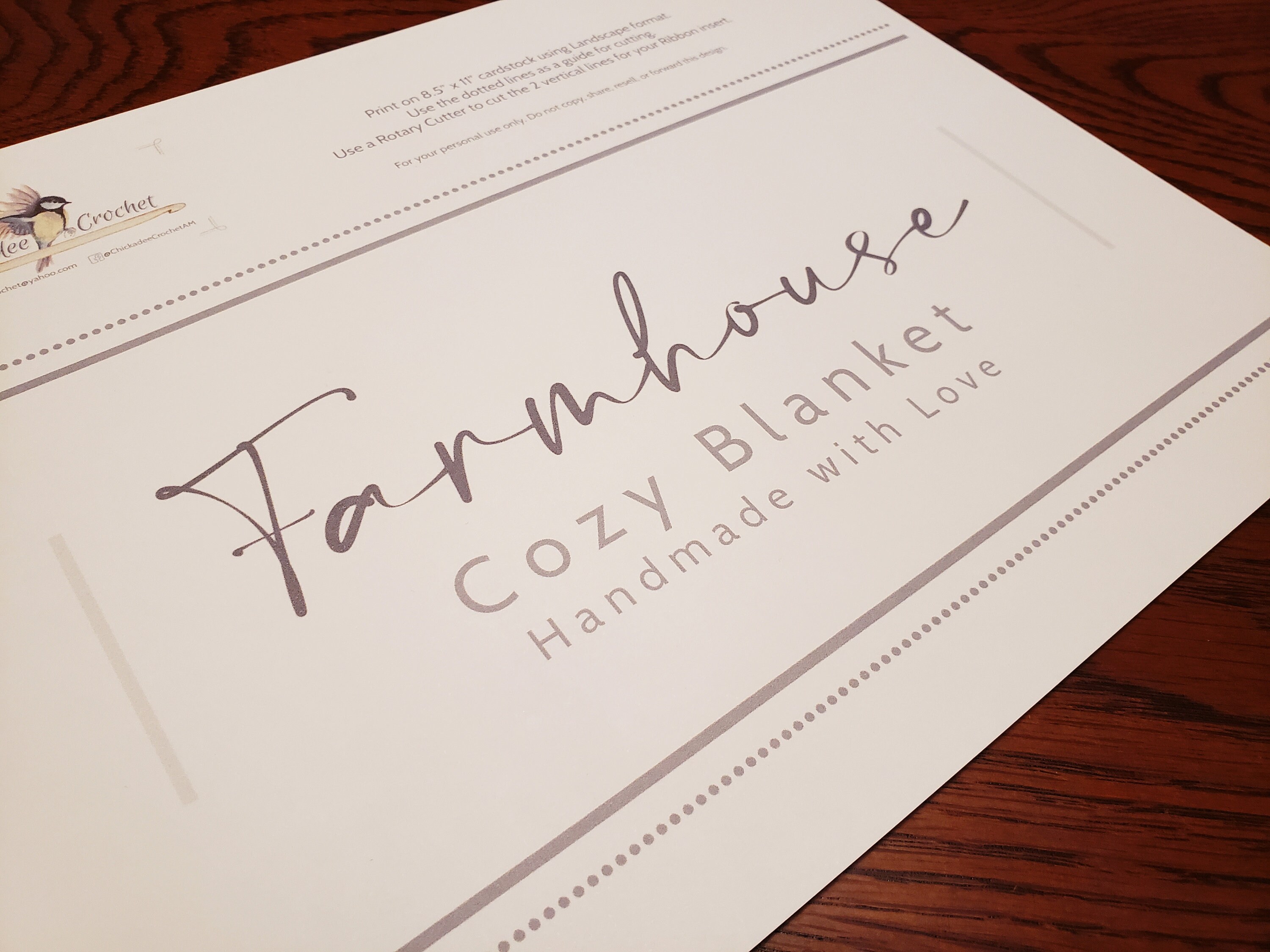 Farmhouse Cozy Blanket Label - Printable - Digital Download - Crochet ...