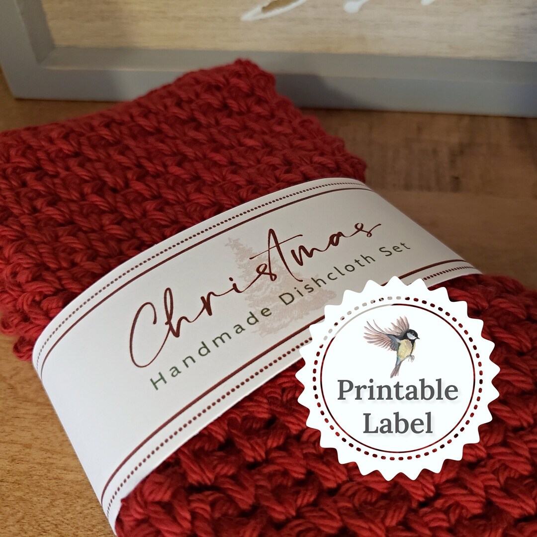 Christmas Dishcloth Labels Green and Red Singles and Sets - Etsy