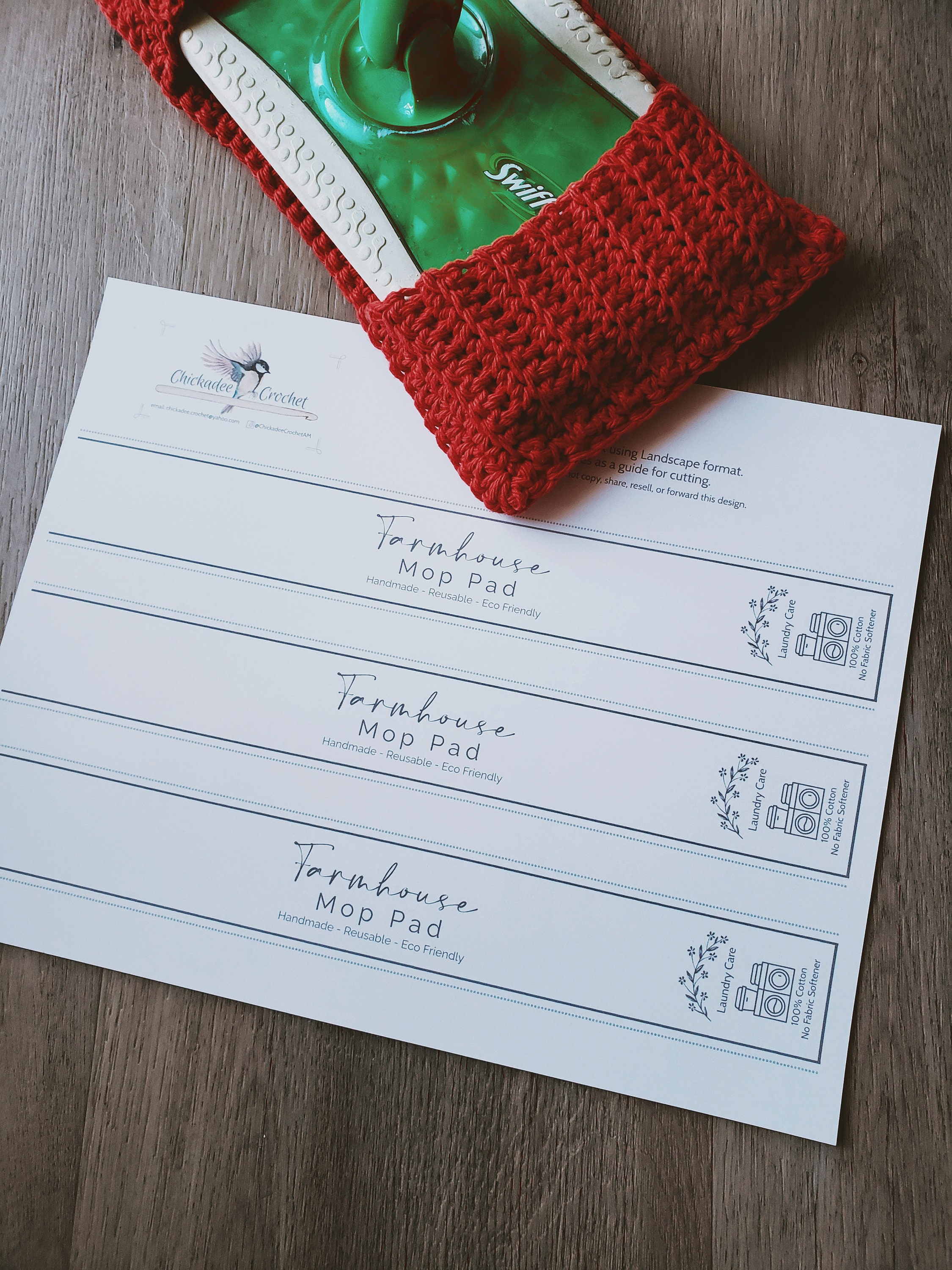 Bauernhaus Mop Pad Label - Printable - Digital Download - häkeln ...