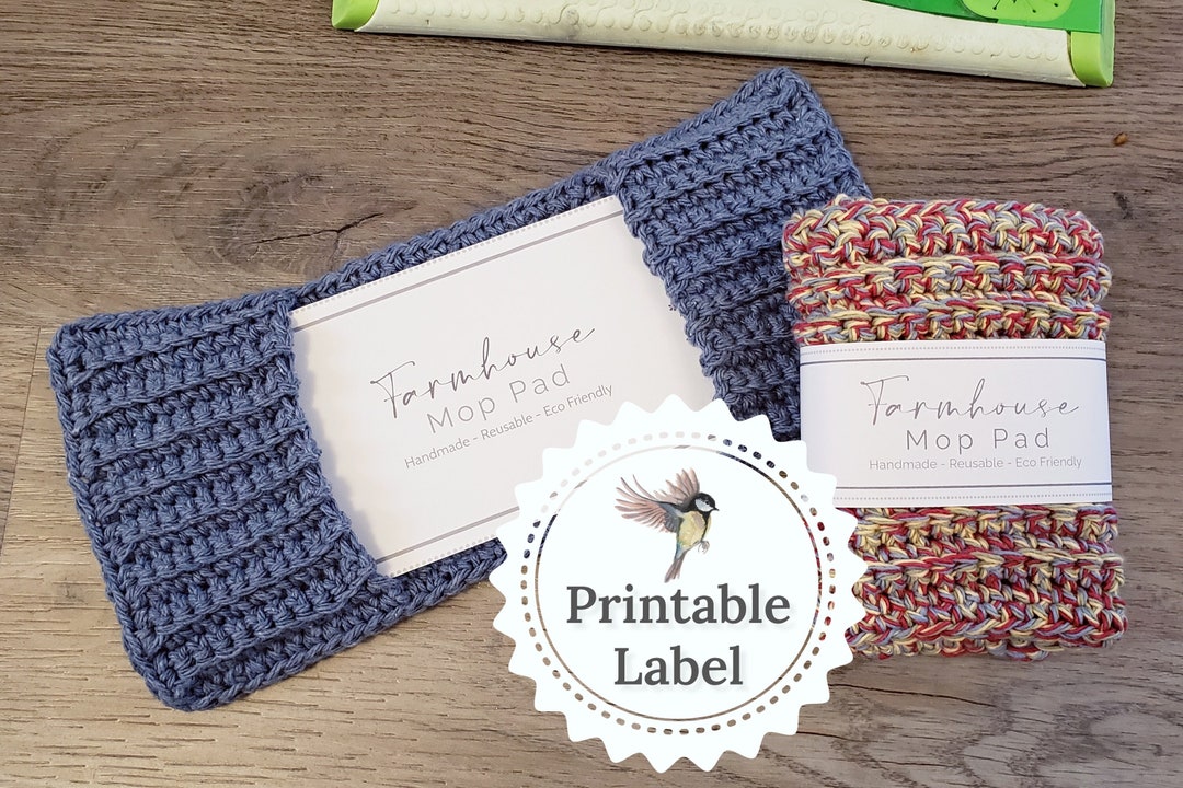 Farmhouse Mop Pad Label - Printable - Digital Download - Crochet - Knit ...