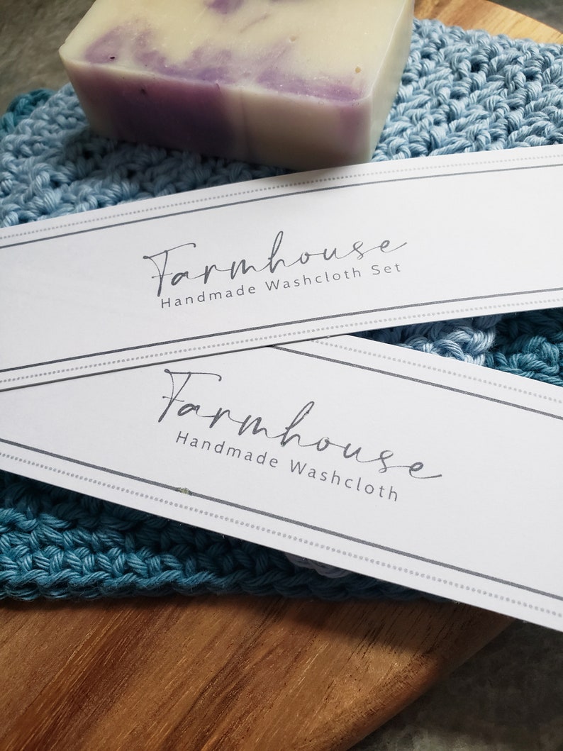 Farmhouse Washcloth Labels - Printable - Digital Download - Crochet ...