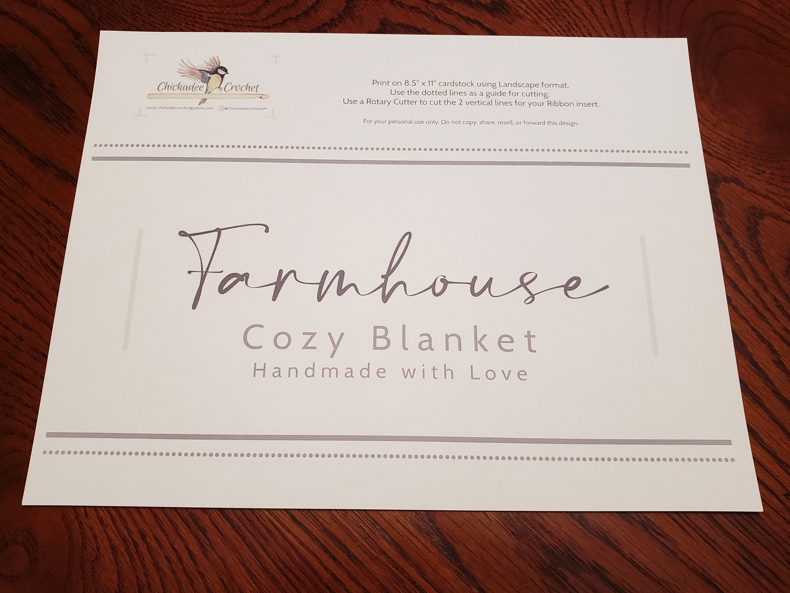 Farmhouse Cozy Blanket Label - Printable - Digital Download - Crochet ...