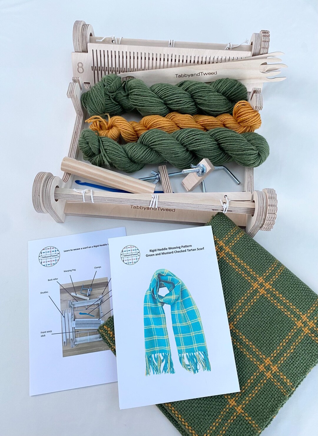 Rigid Heddle Loom Weaving Kit: British Wool Tartan Scarf, Beginner ...