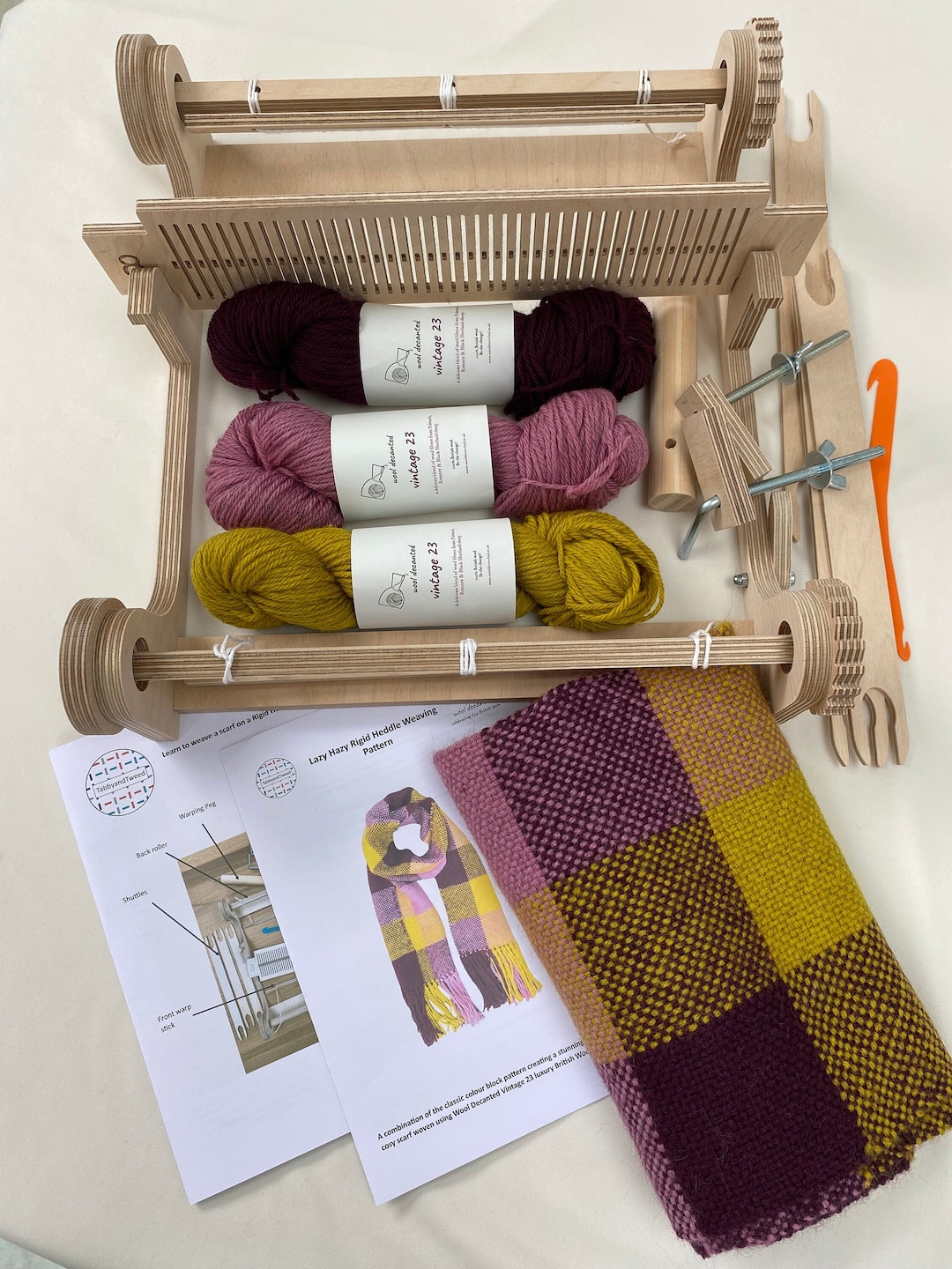 British Wool Scarf Kit, Rigid Heddle Loom Weaving Kit -learn to Weave ...