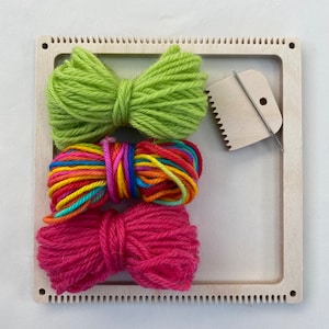 Square Frame Loom Weaving Kit, Various Loom Sizes, Yarn in Rainbow ...