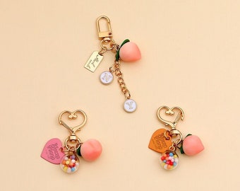 Peach Keychain - Etsy